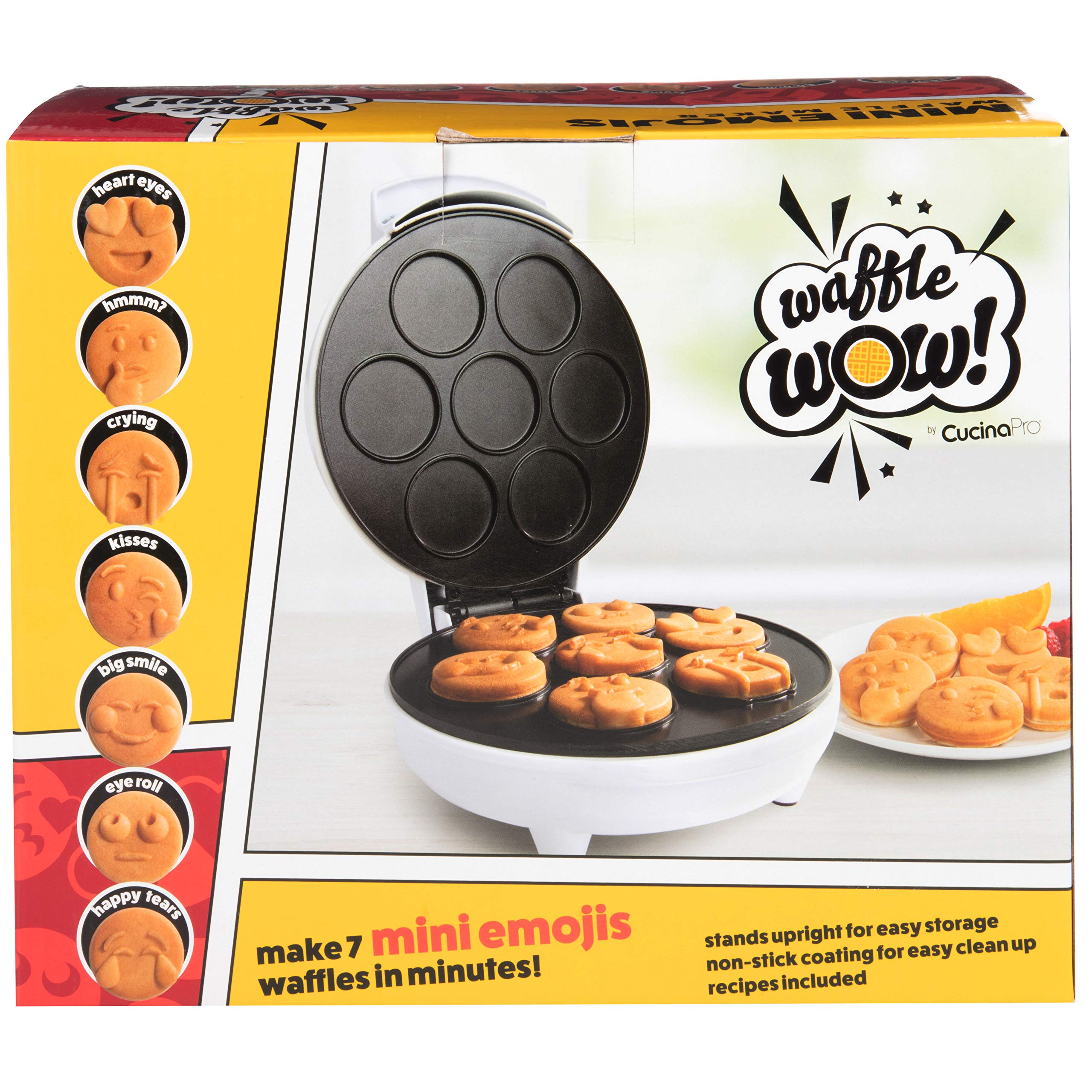 Buy Mini Emojis Smiley Faces Waffle Maker - Create 7 Cool Unique ...