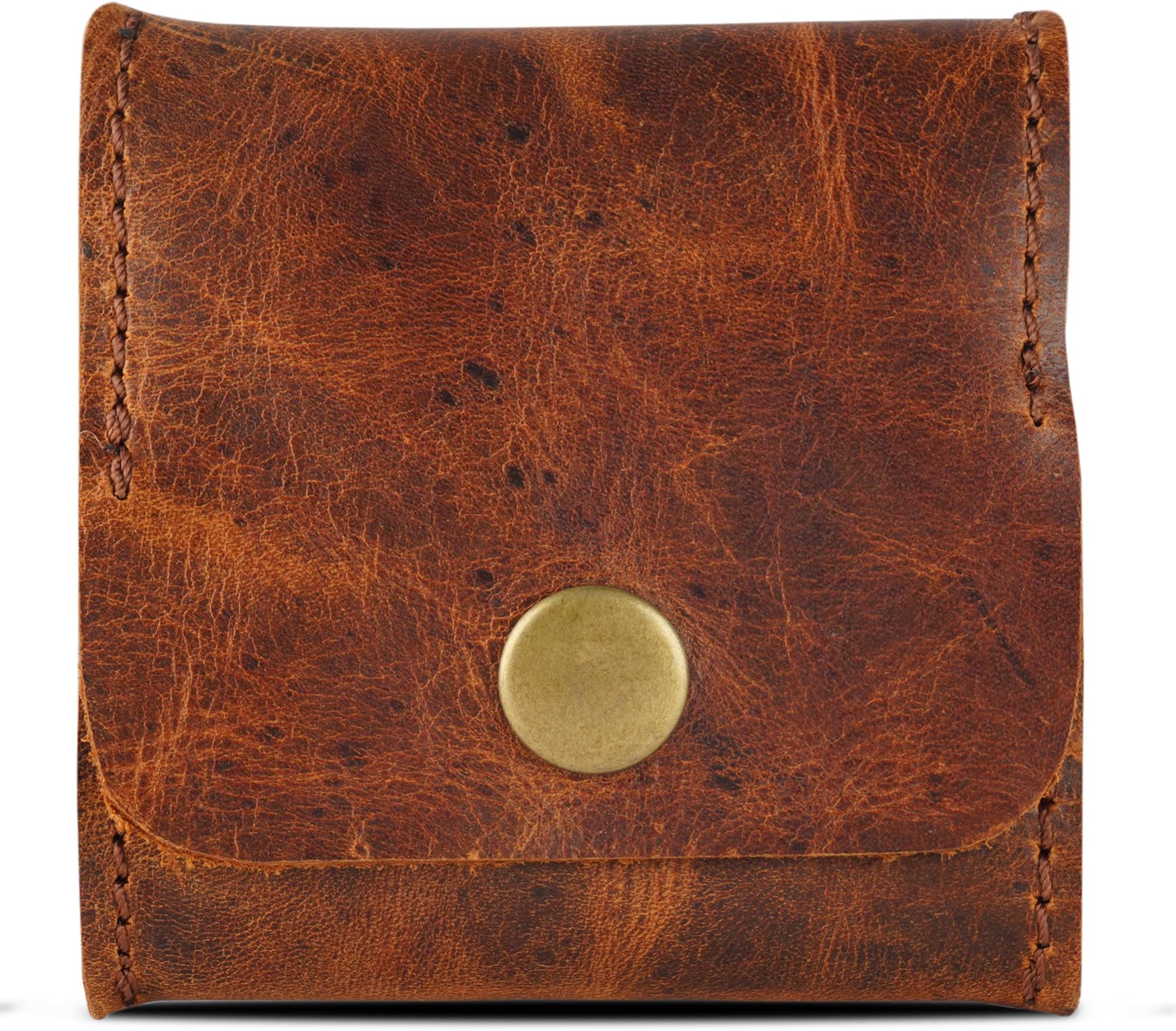 Amazon.com: Aruma Rustic Leather Moon Pocket Coin Case Genuine Leather ...