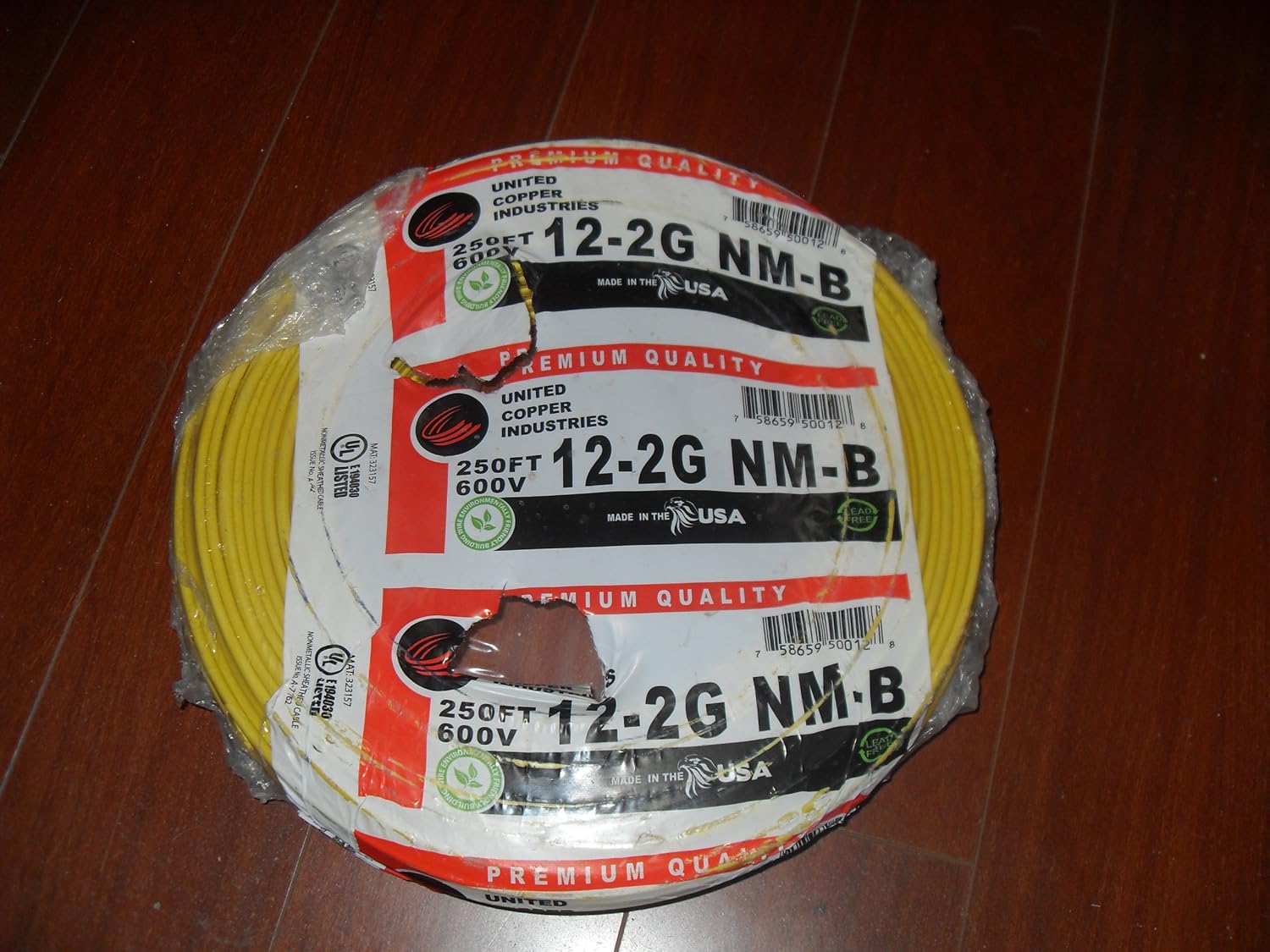 12/2 with Ground Copper Building Wire 250 FT ROLL: Electrical Wires ...