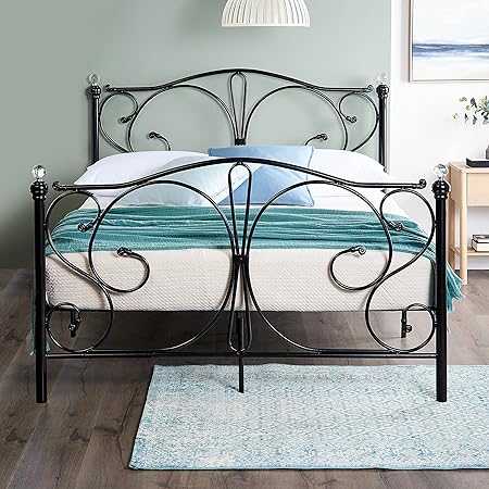FurnitureFul Metal Bed Frame Small Double 4ft - Grace Small Double Bed ...