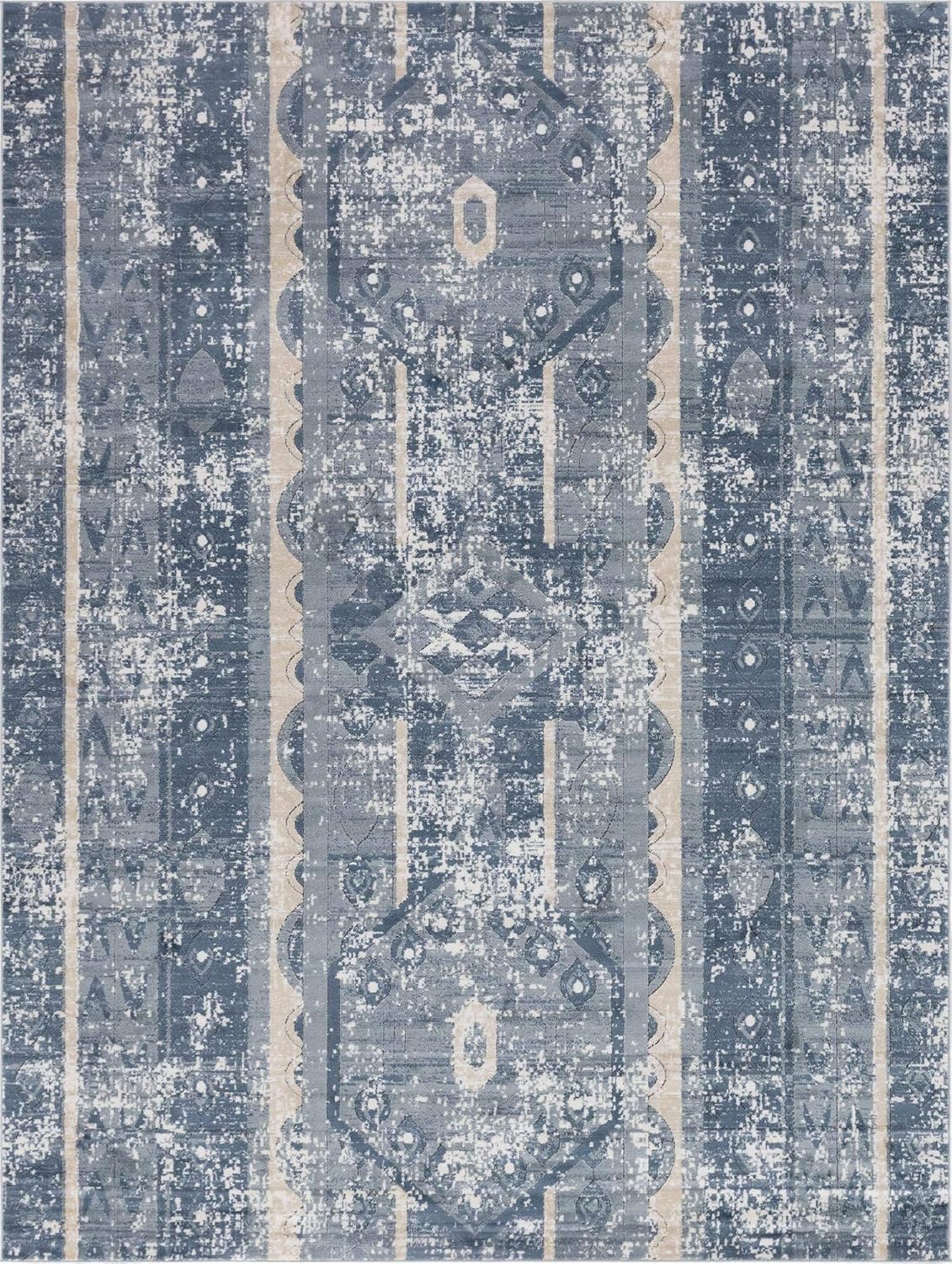 Amazon.com: Rugs.com Oregon Collection Rug – 9' x 12' Blue Low-Pile Rug ...