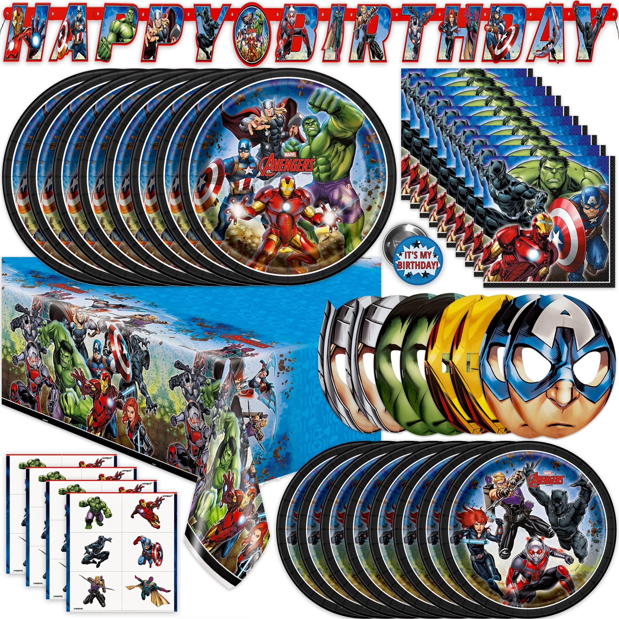 Amazon.com: 63 PCS Super Hero Party Supplies Superhero Birthday Party ...