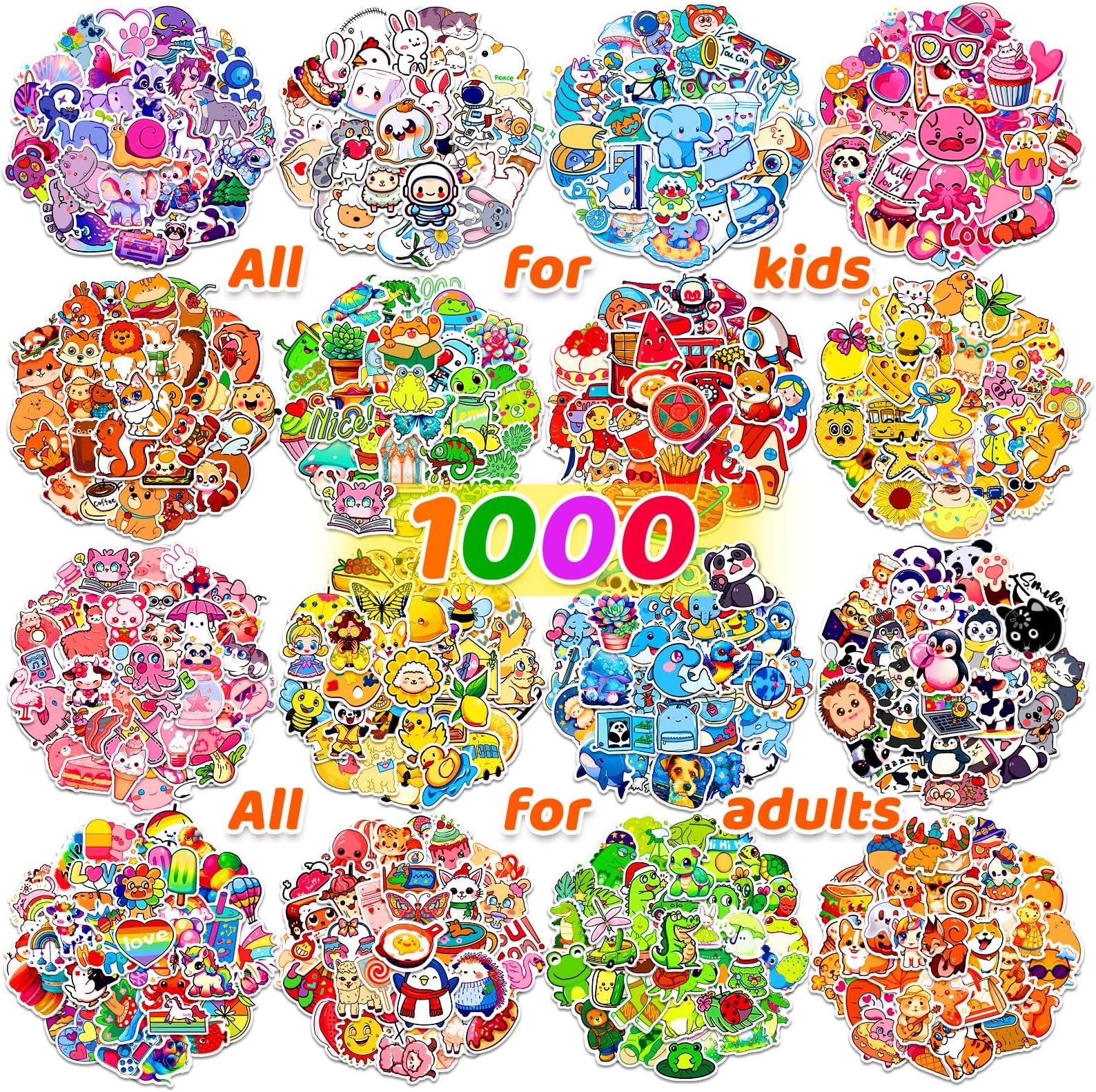 Amazon.com: 800 PCS Random Stickers Pack,Cute Water Bottle Stickers for ...