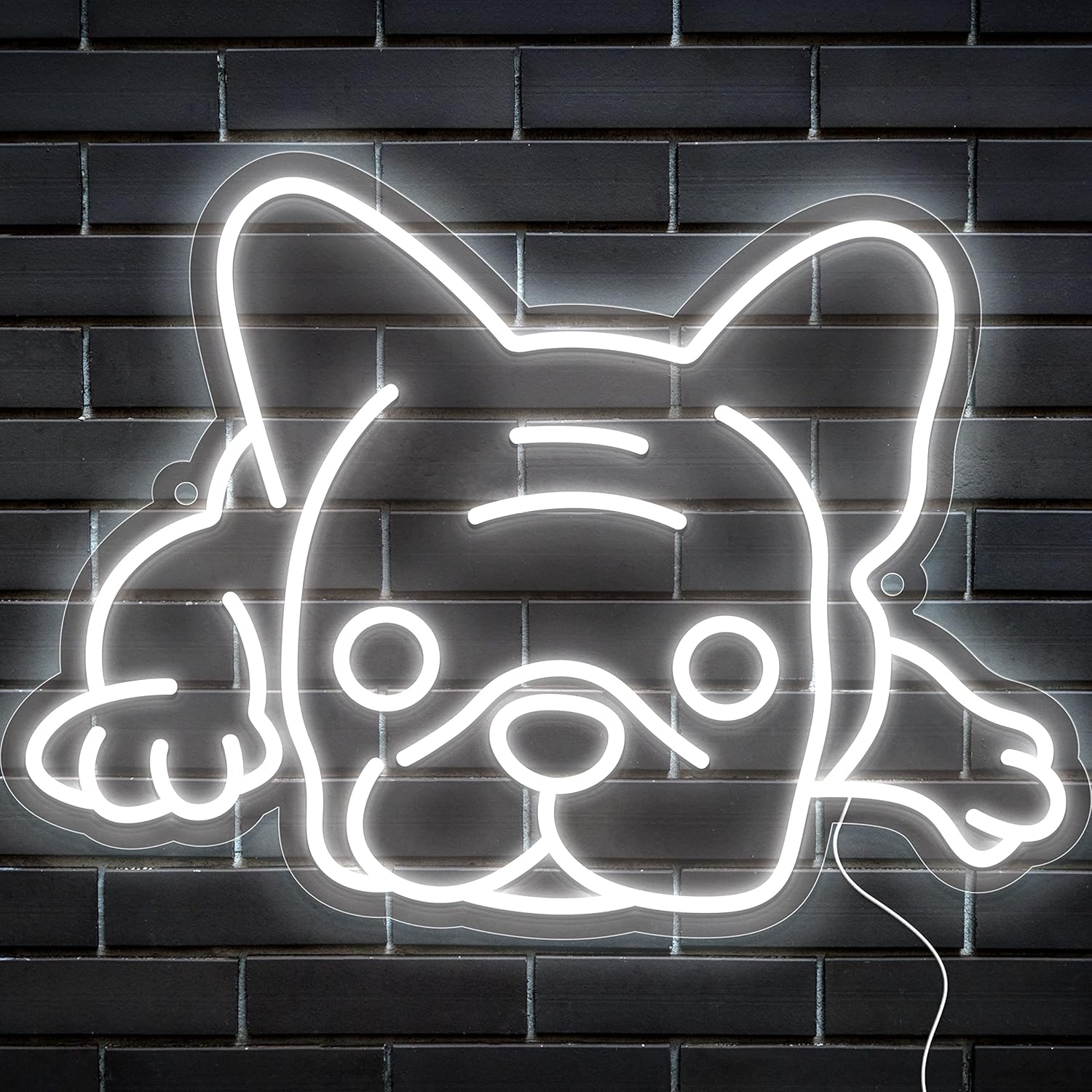 French Bulldog Neon Sign for Wall Decor Cute Puppy Pink LED Neon Dog ...