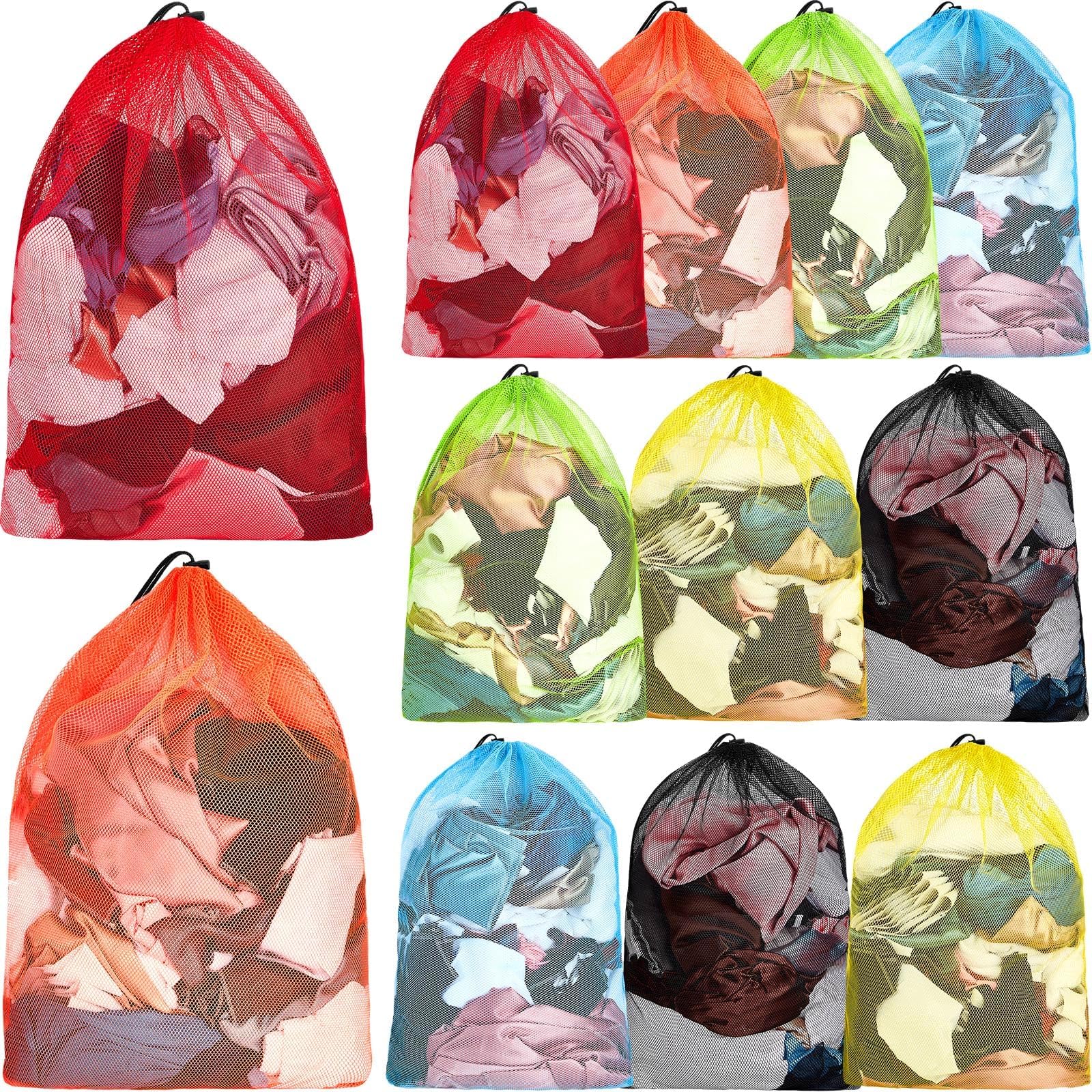 Amazon.com: 12 Pack Mesh Laundry Bag large Drawstring Heavy Duty Bag ...