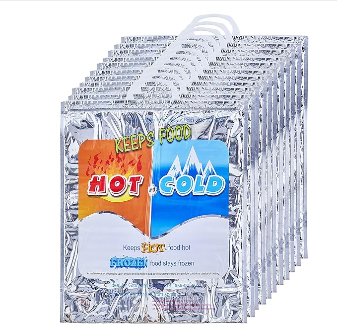 Amazon.com: Superio Hot and Cold Reusable Insulated Bag- 12 Pack (16"x5 ...