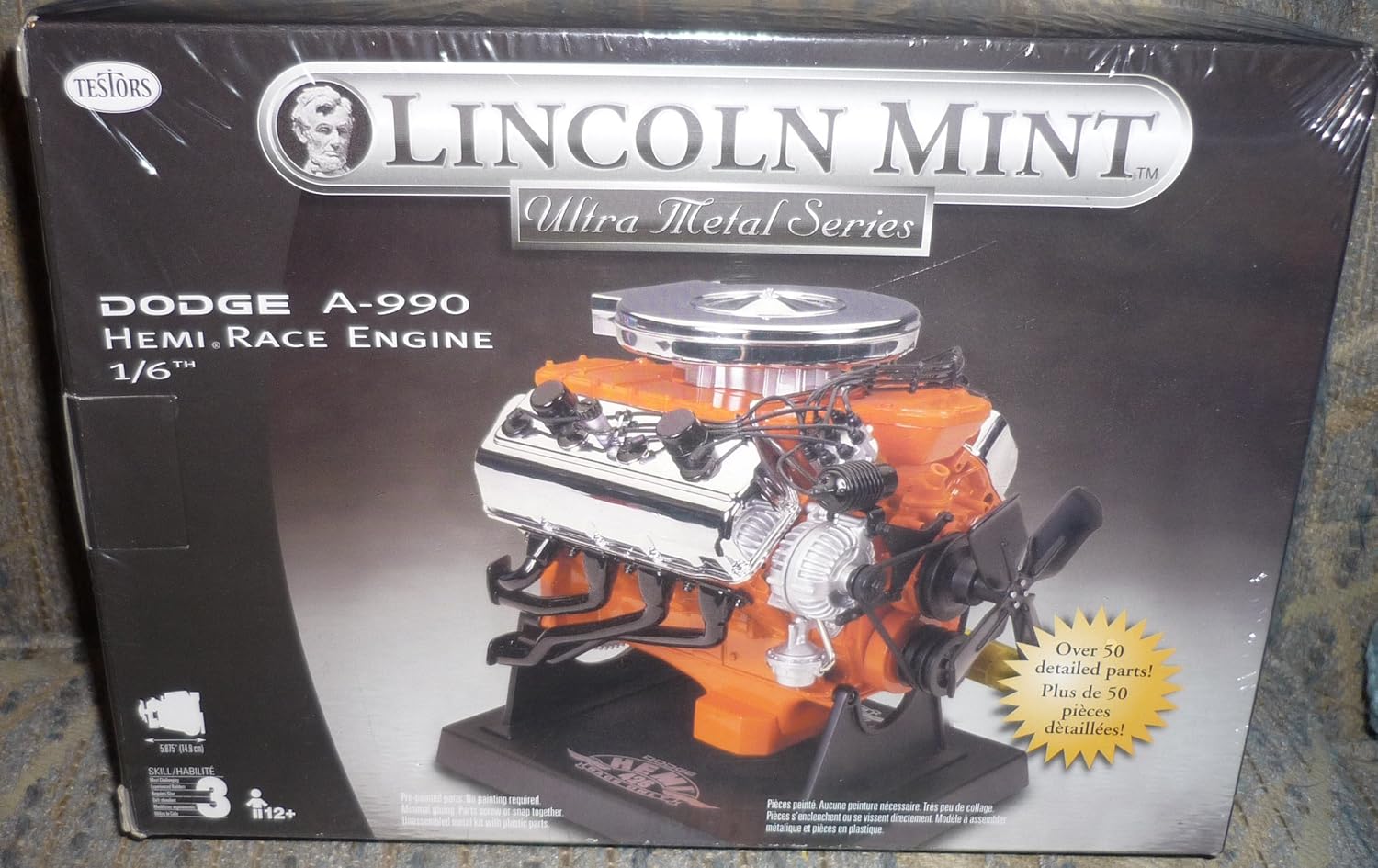 #455 Testors Lincoln Mint Dodge A-990 Hemi Race Engine 1/6 Scale Metal ...