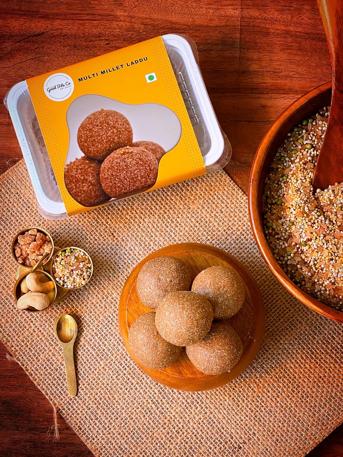 THE GOOD BITE CO 100% natural Multi Millet Laddu (180gms) : Amazon.in ...