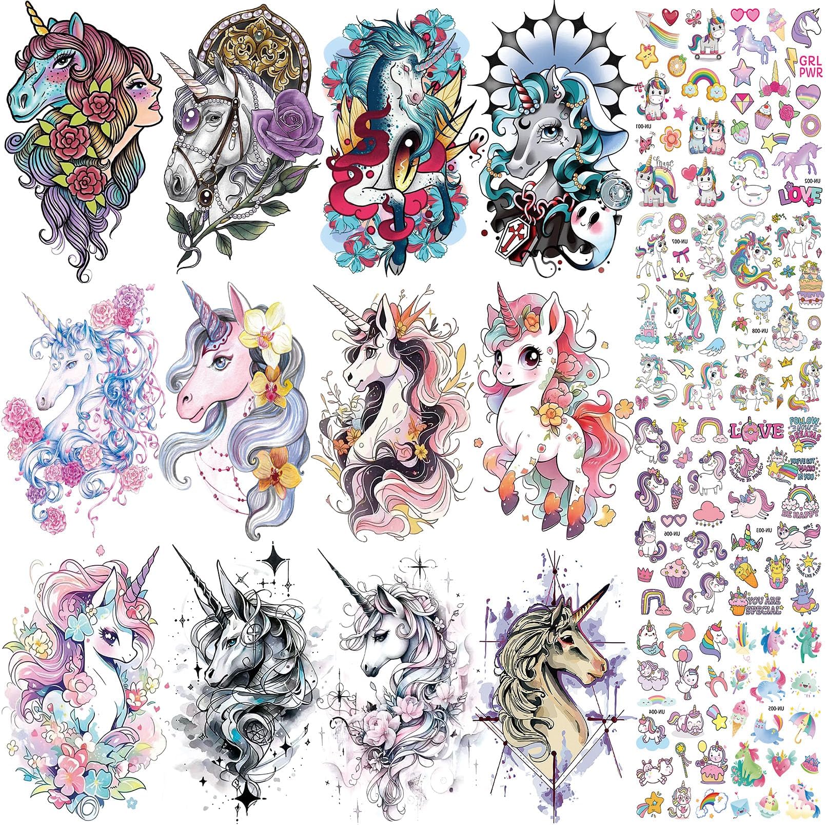 Amazon.com : CUTELIILI Cute Temporary Tattoo for Women, Colorful Small ...