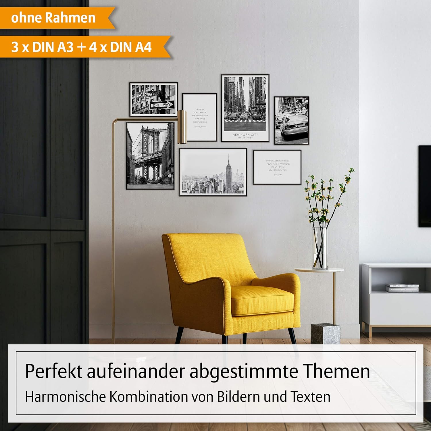 Hyggelig Home Premium Poster Set – 7 Matching Pictures in Stylish Set ...
