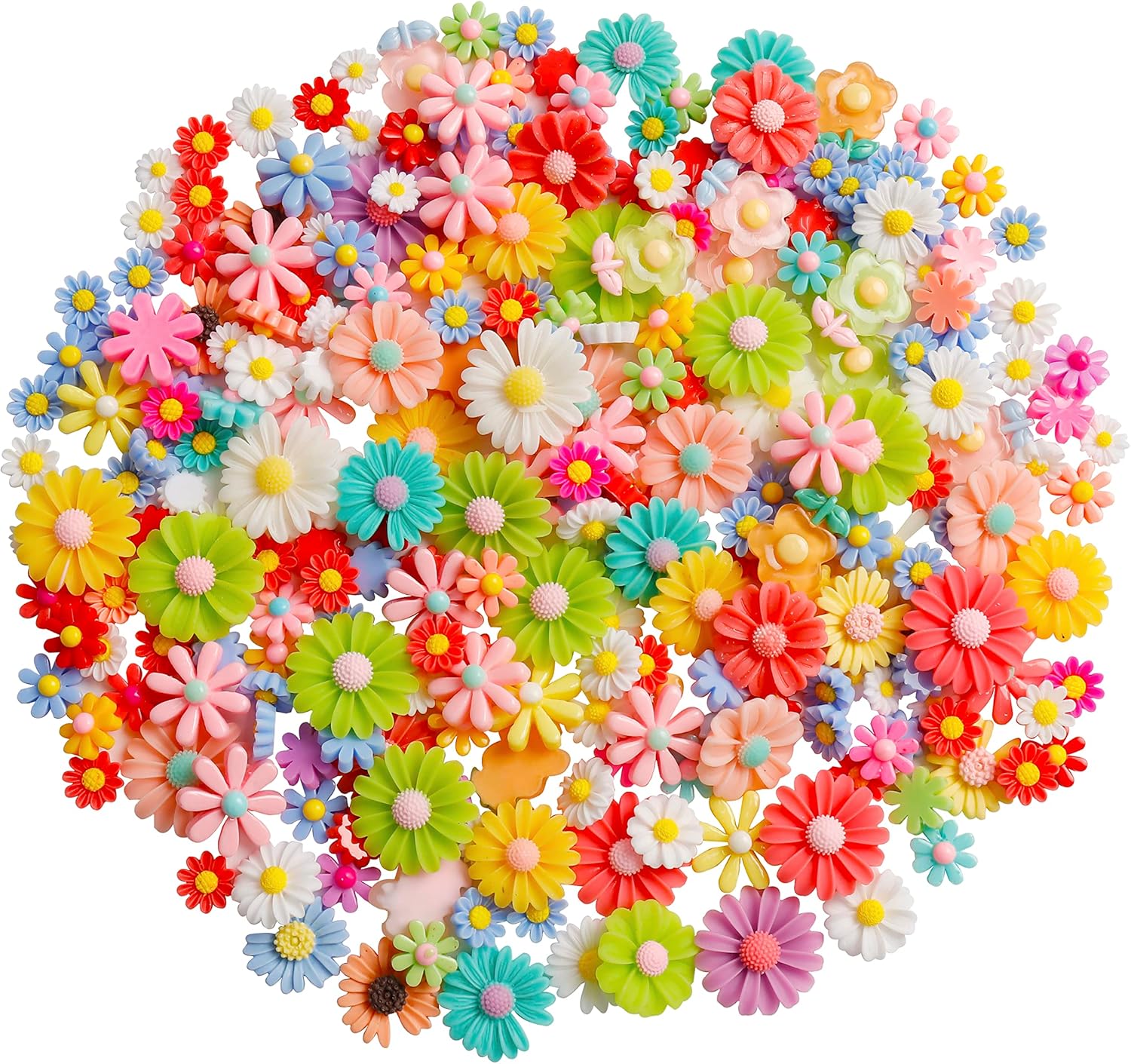 Amazon.com: 300PCS Mini Resin Flower Cabochons Resin Flatback Flower ...