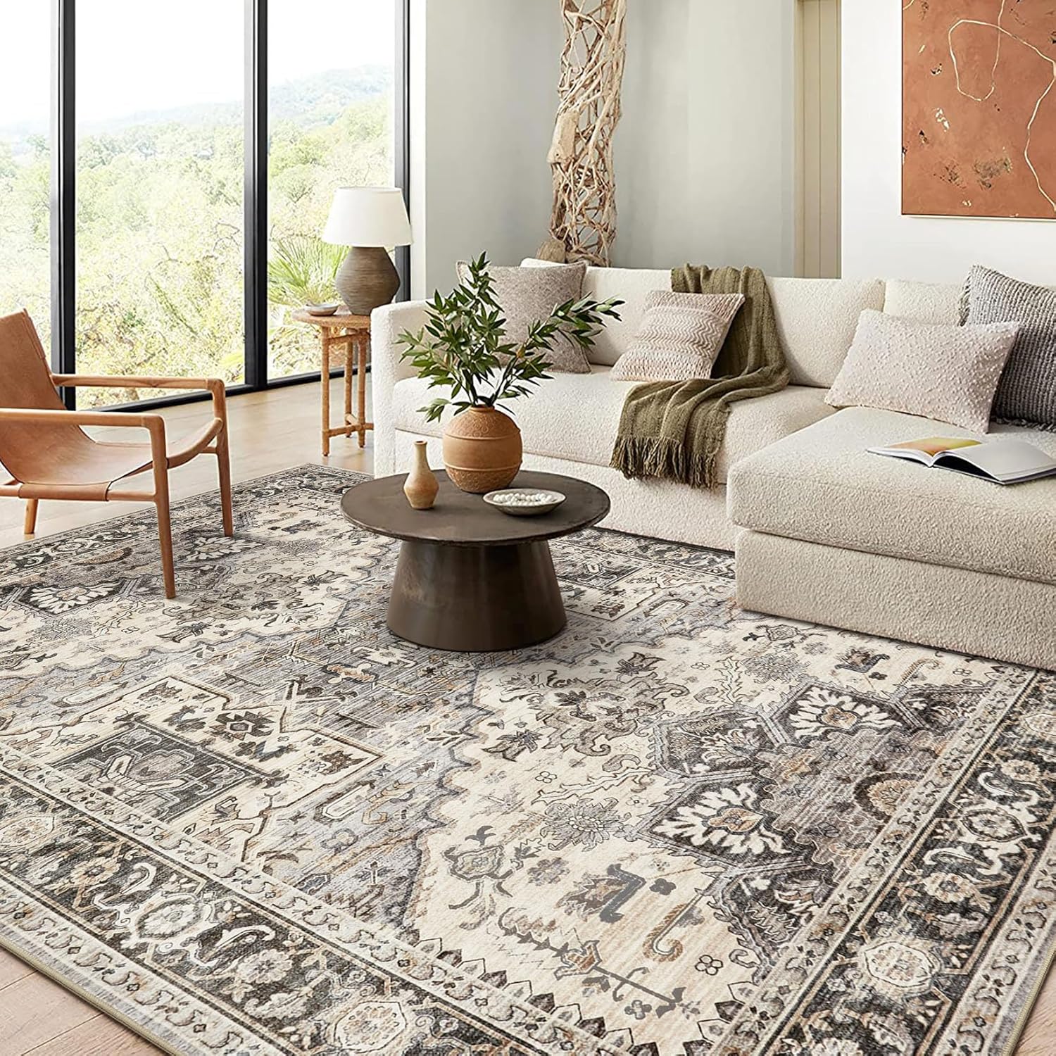 Amazon.com: homewill Area Rug Living Room Rugs - 9x12 Soft Machine Washable Oriental Vintage ...