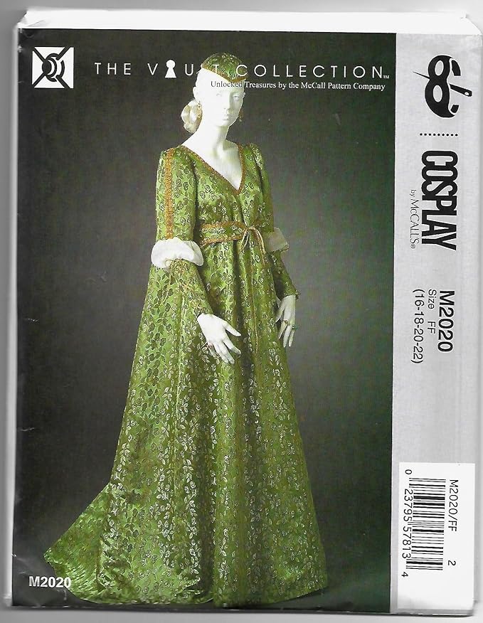 Cosplay By McCall's Cosplay M2020 FF,Floor-Length Dress,Sleeves,Belt ...