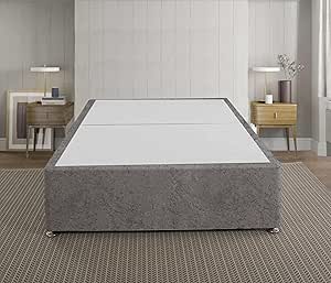 DBZ BEDS 2 FT 6 Small Single Bed Base - Silver Crushed Velvet Divan Bed ...