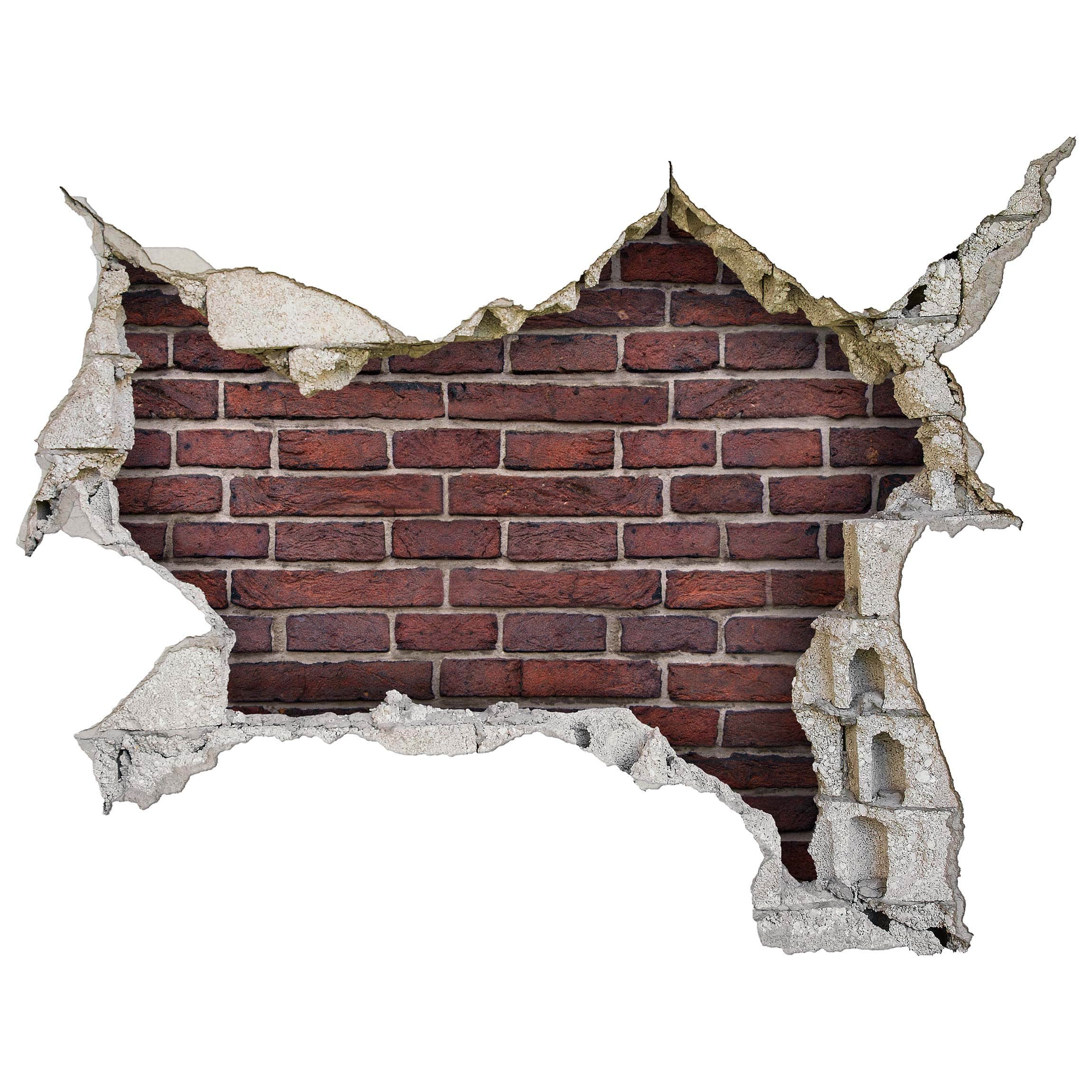 Drawing Broken Brick Wall Bilderwelten 3D Wall Sticker Brick Wall