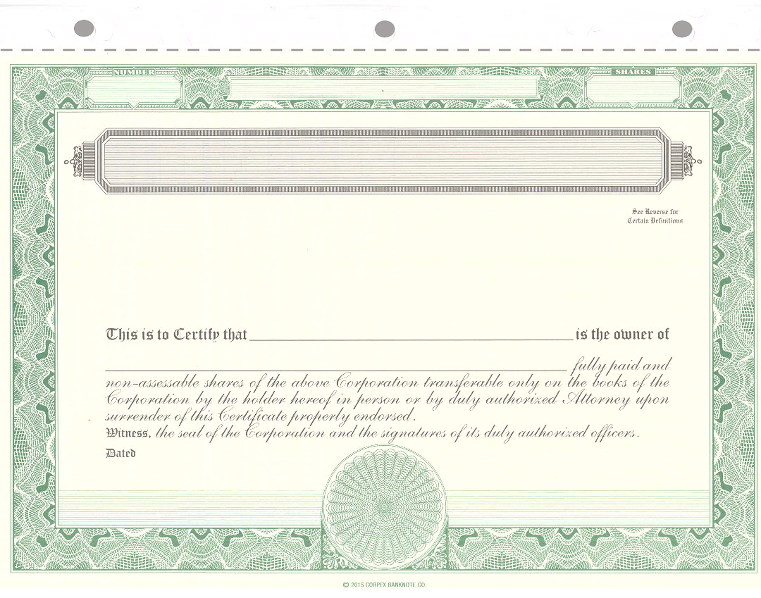Amazon.com : CORPEX Blank Stock Certificates | Pack of 25 : Office Products