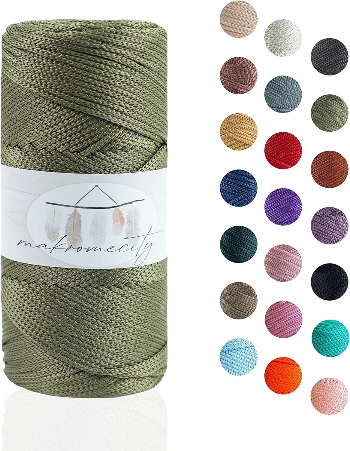 Amazon.com: Makromecity, Polyester Macrame Cord 2mm x 125 yards (375 ...