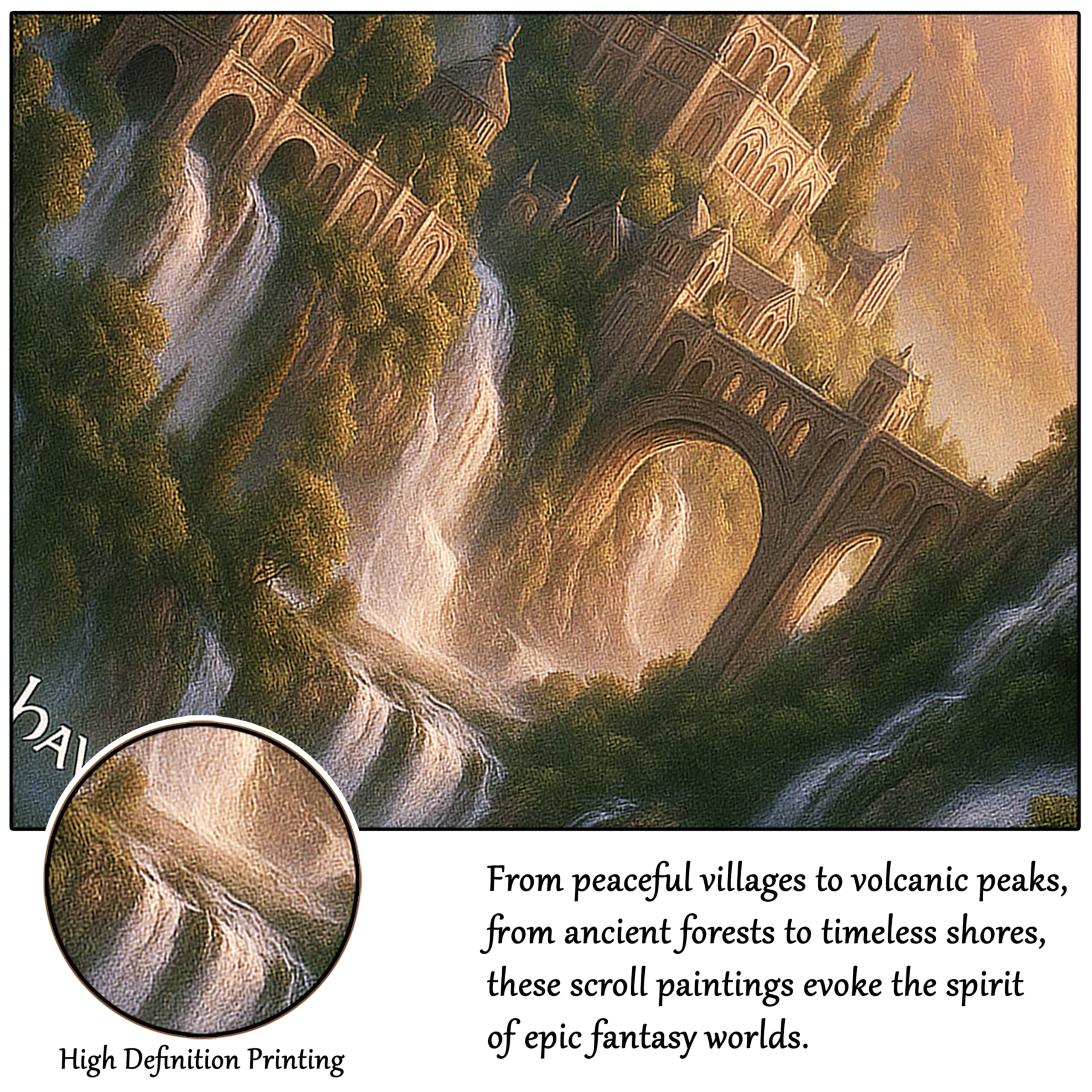 Snapklik.com : XIAOAIKA Middle Earth Elven Valley Fantasy Wall Art ...