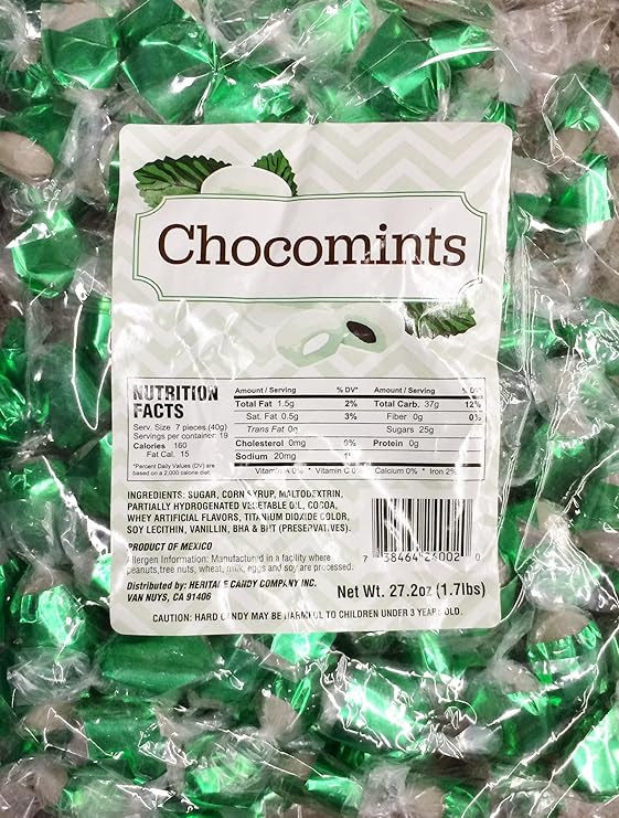 Amazon.com : 27.2oz Chocomints Chocolate Filled Mints Hard Candy (One ...