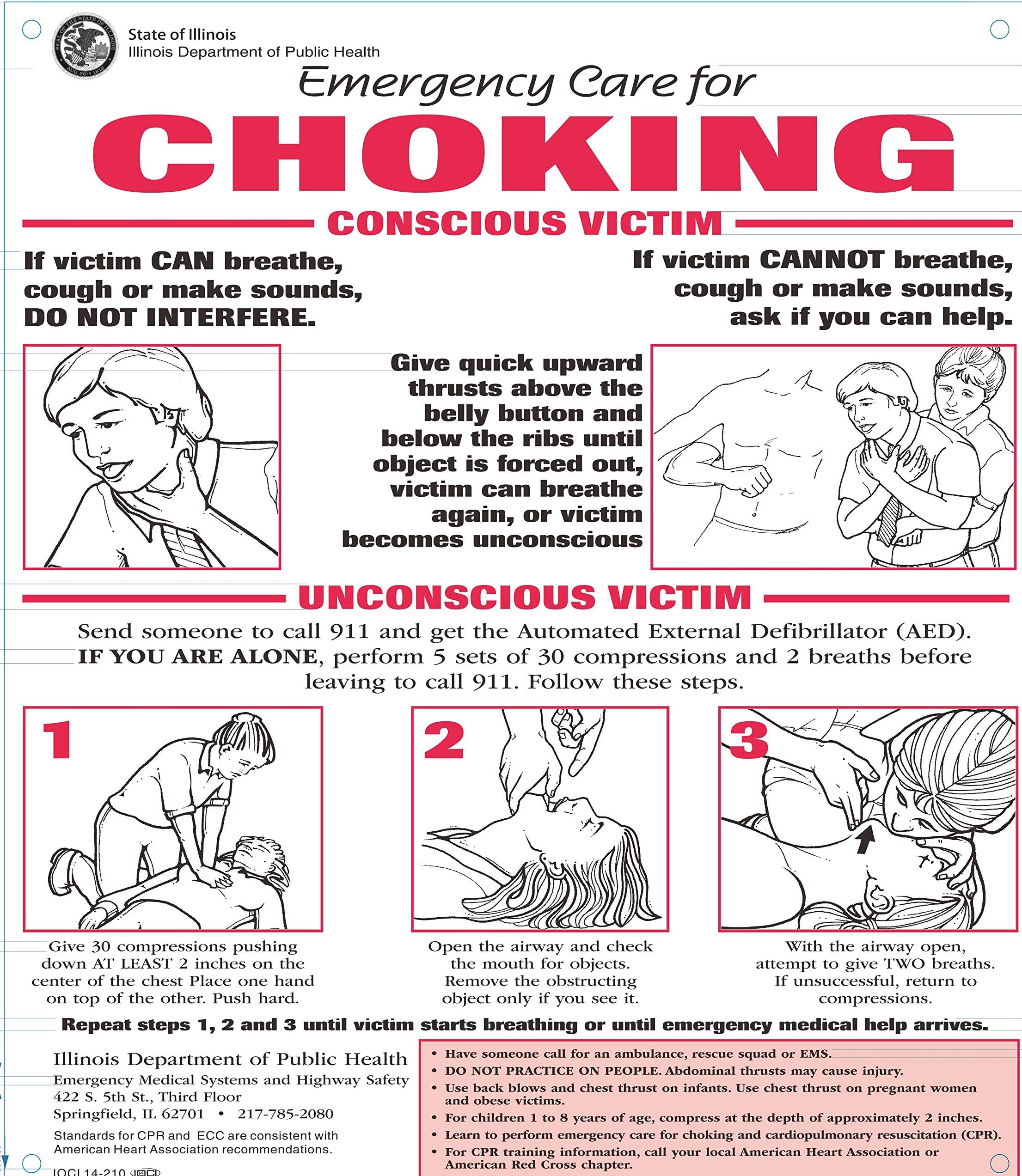 Amazon.com: Chef Refrigerator FIRST AID FOR CHOKING Notice - FIRST AID ...