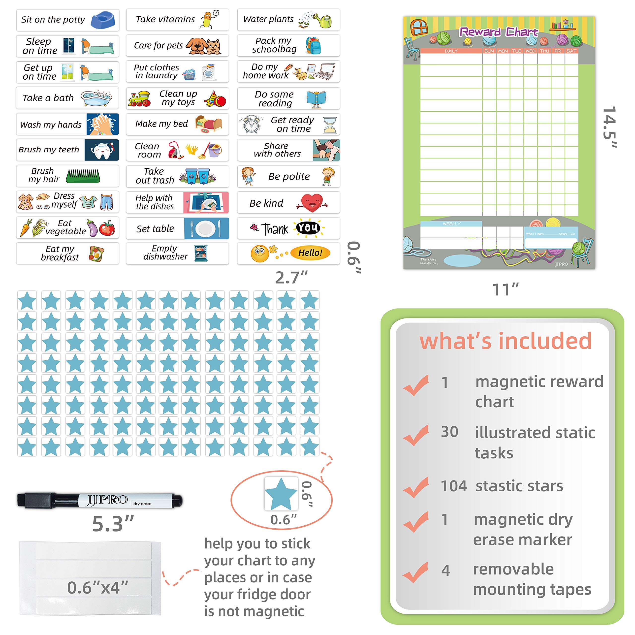 Snapklik.com : Reward Chart For Kids, Dry Erase Routine Chart, Magnetic ...