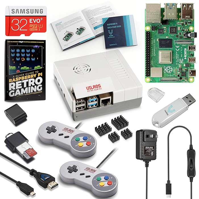 Buy Vilros Raspberry Pi 4 2GB Retro Gaming Kit with SNES Style ...