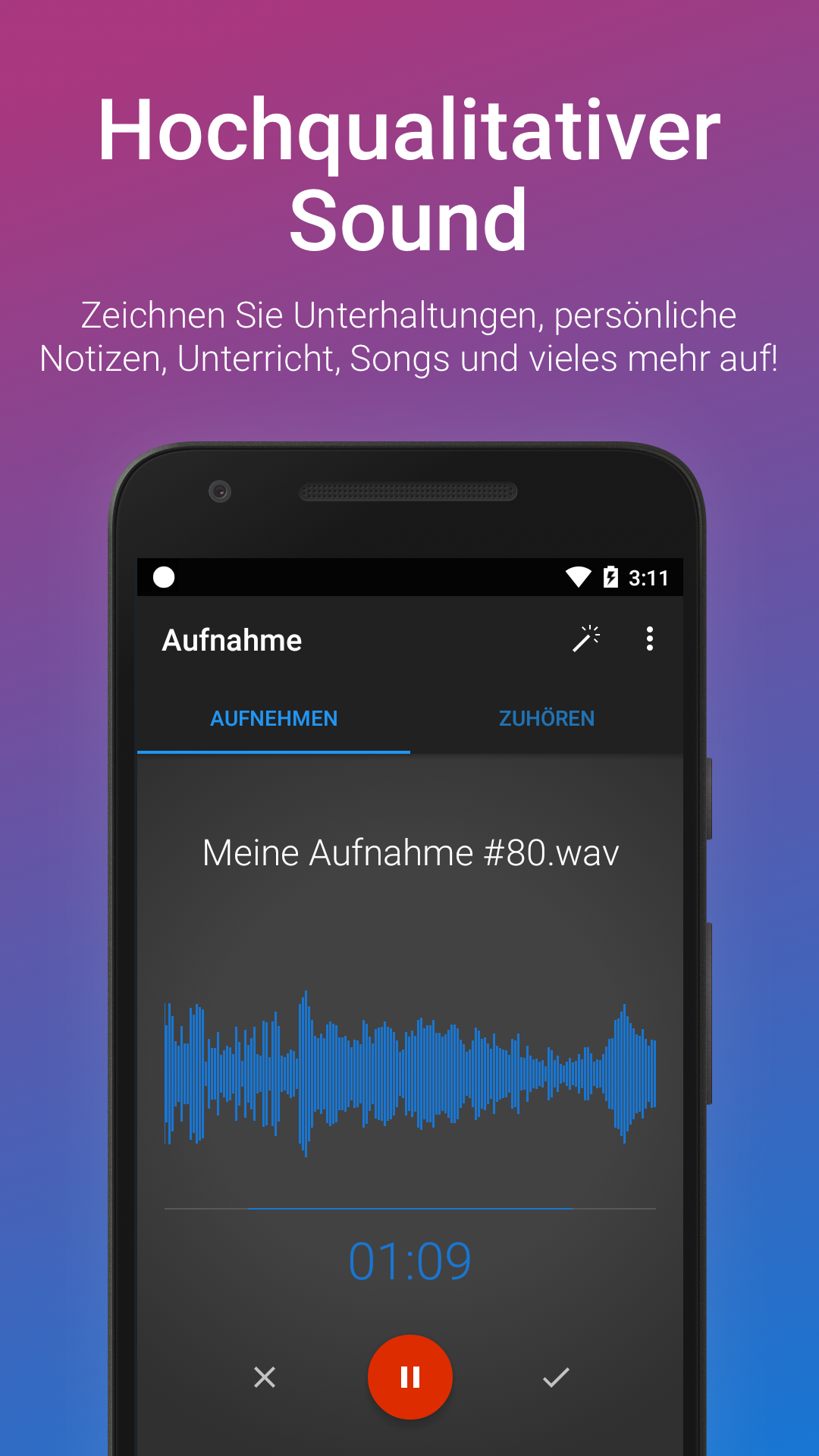 Easy Voice Recorder Pro:Amazon.de:Appstore for Android