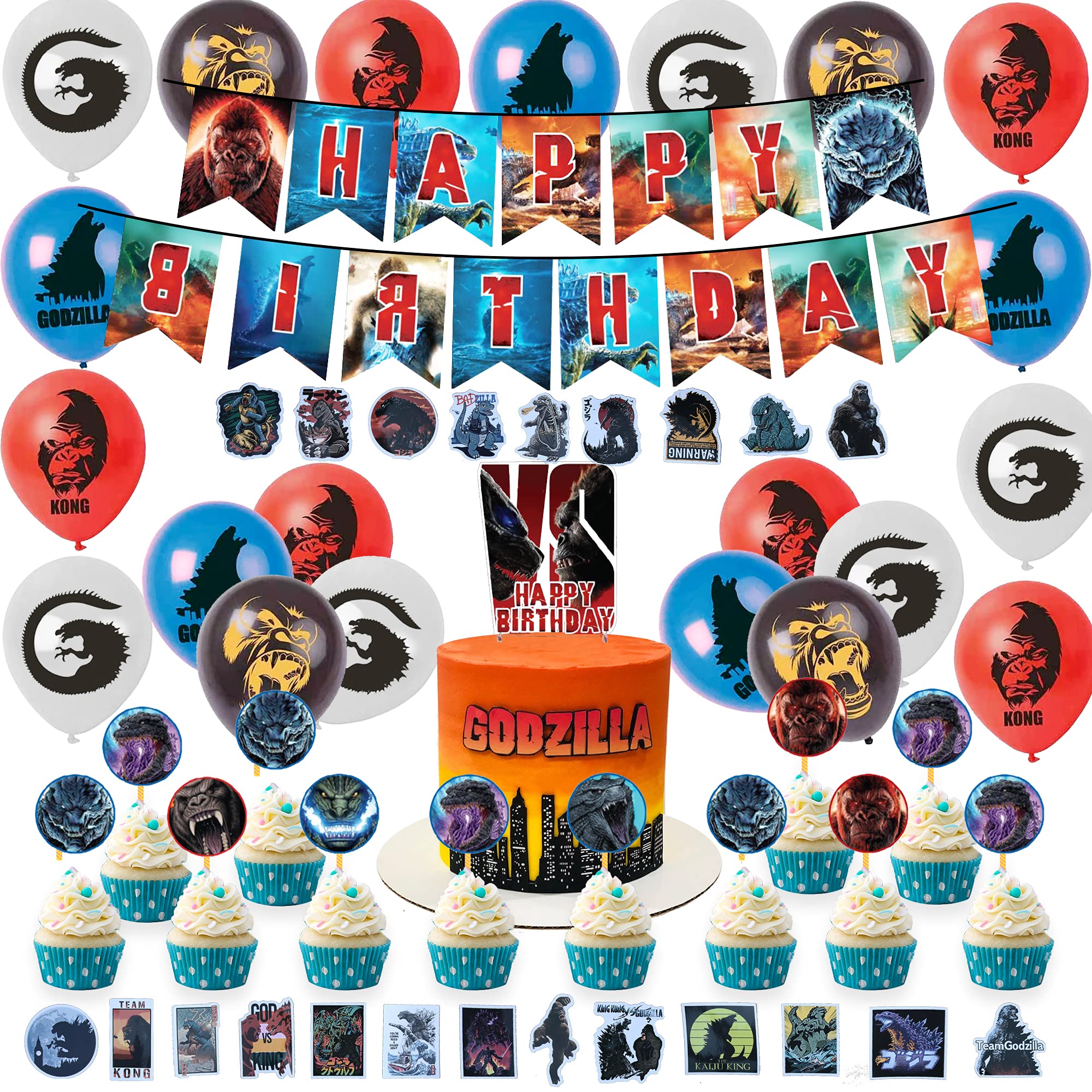 Buy Godzilla Birthday Party Supplies King Kong Party Supplies Set ...