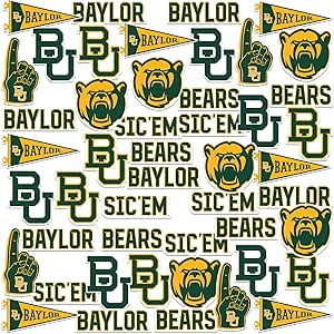 Amazon.com: Baylor University 50ct Vinyl Large Deluxe Stickers Variety ...