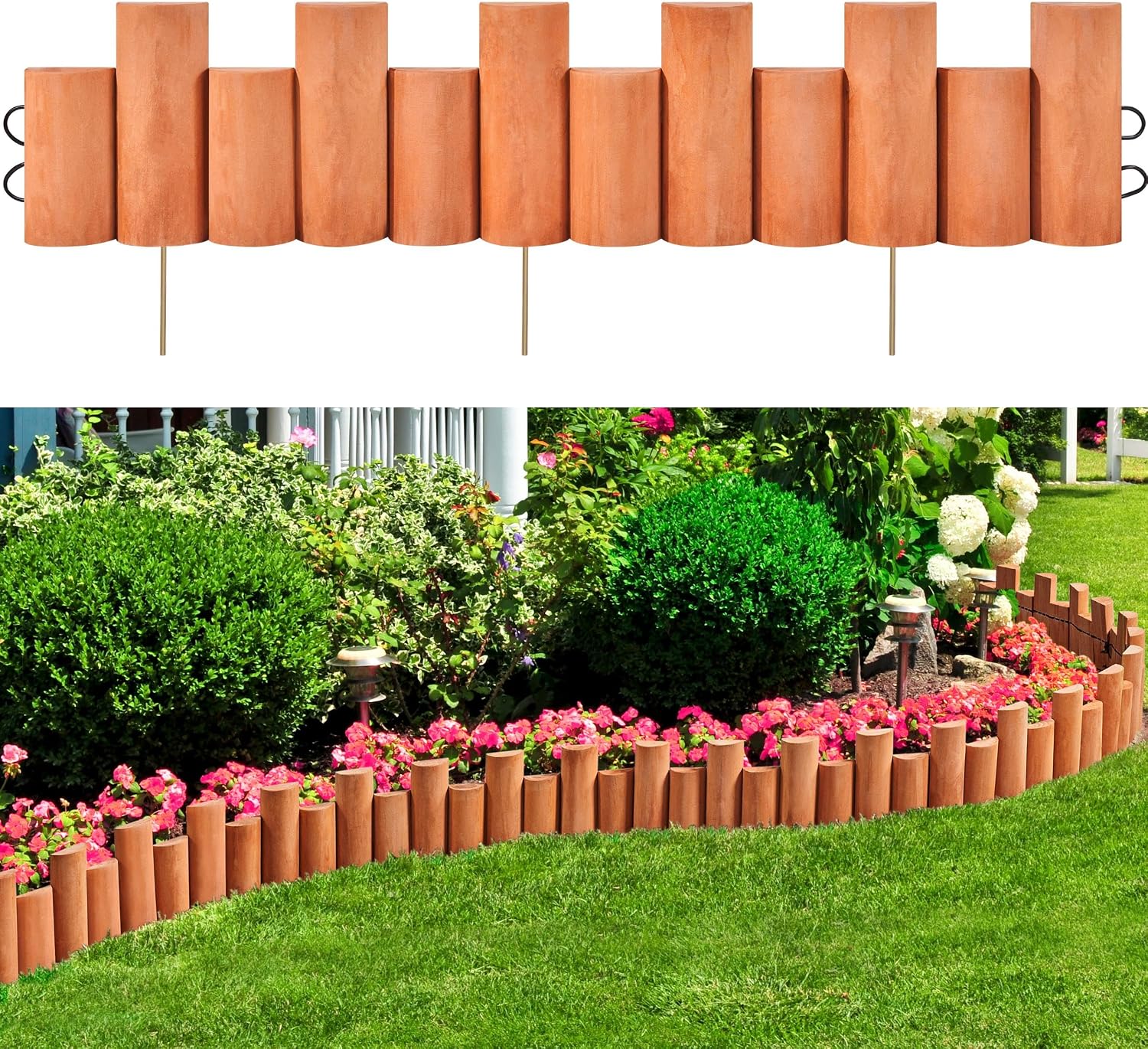 Amazon.com : Yaheetech 6pcs Garden Wooden Short Fence,Outdoor Landscape ...