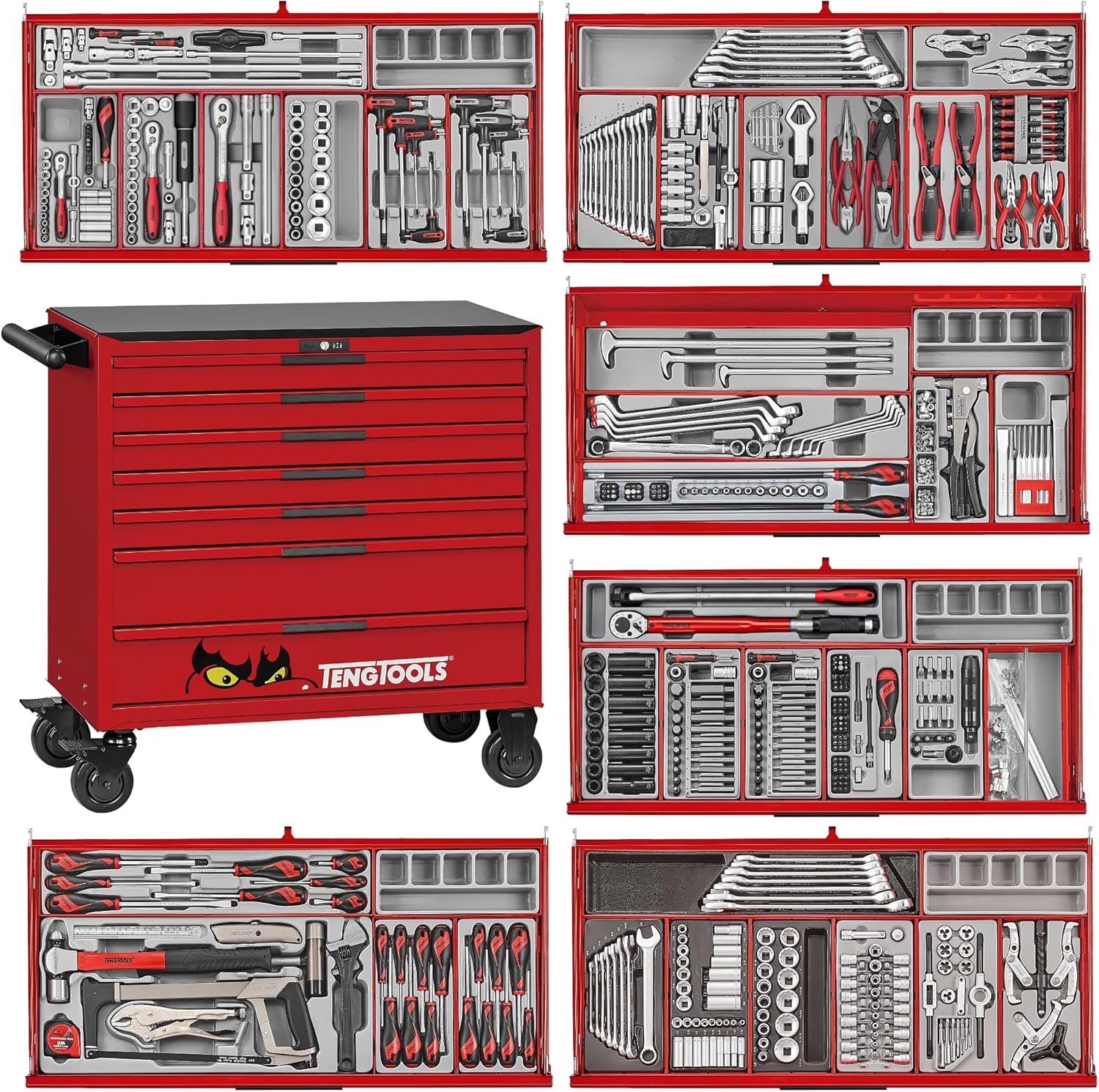 Amazon.com: Teng Tools 663 Piece PRO35 37 Inch Wide Red Roller Cabinet ...