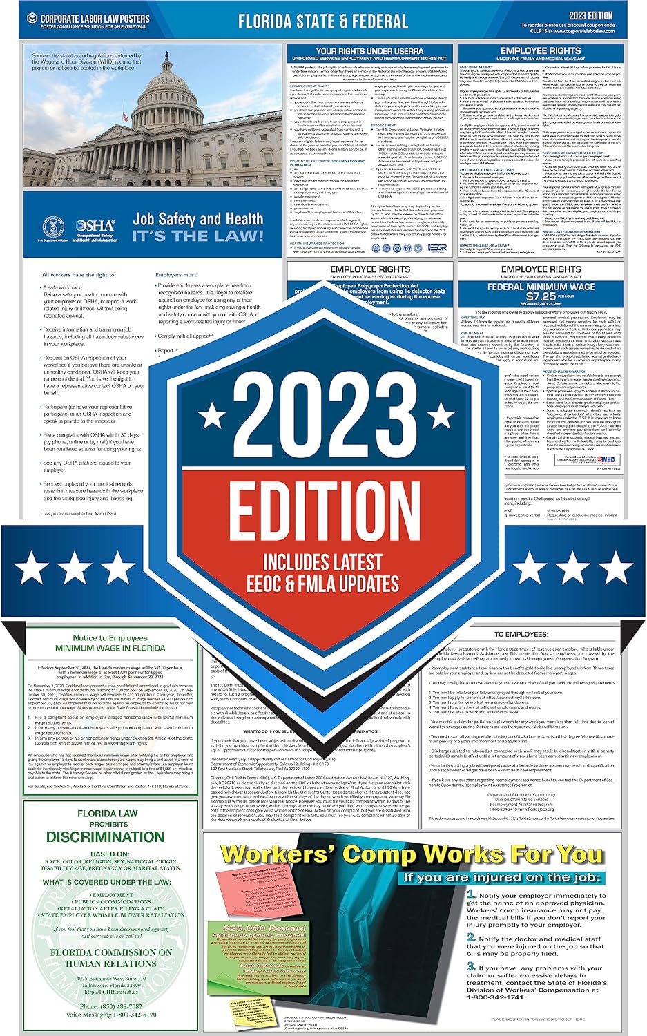Amazon.com: Wall Art Impressions 2023 Florida State & Federal Labor Law ...