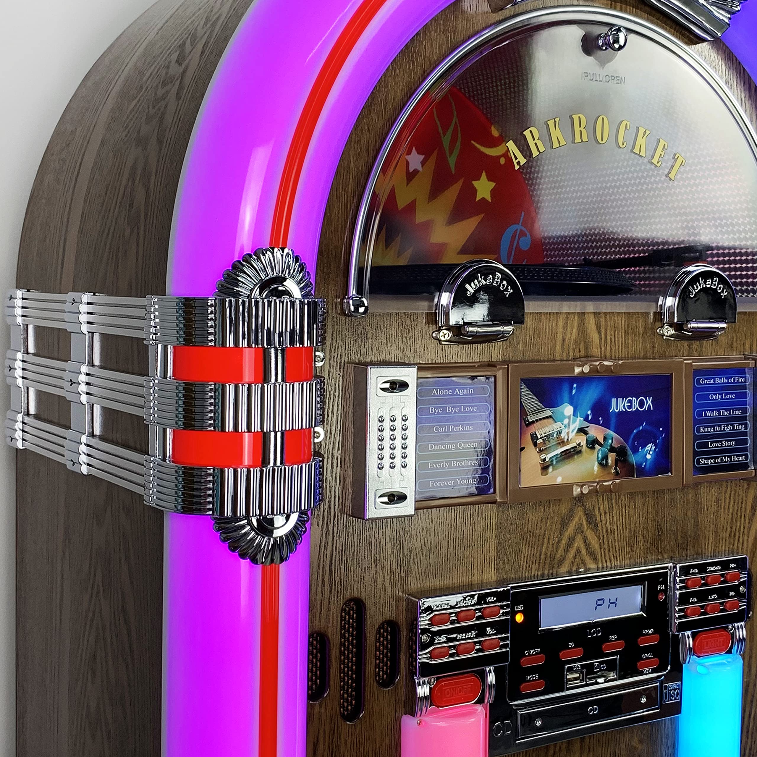 Buy Arkrocket Saturn V Full Size Jukebox Vinyl Record Player Bluetooth ...