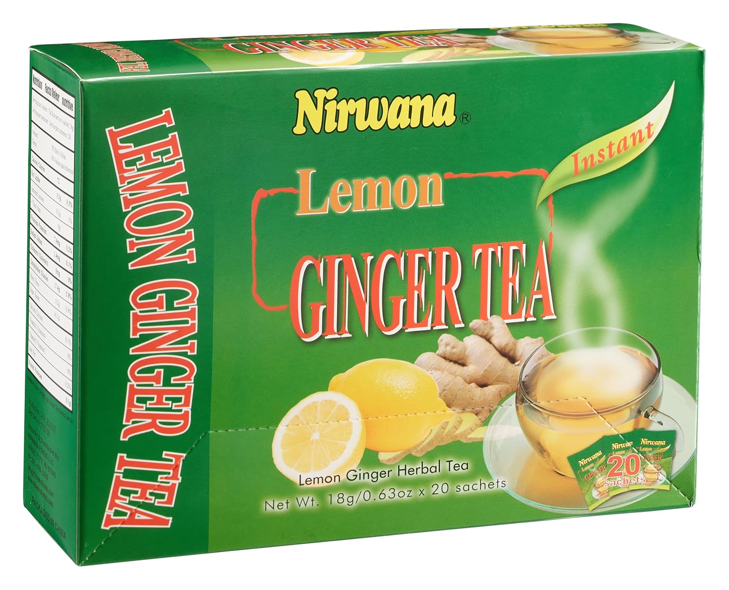 Amazon.com : Nirwana Lemon Ginger Herbal Tea – Refreshing Herbal Blend ...