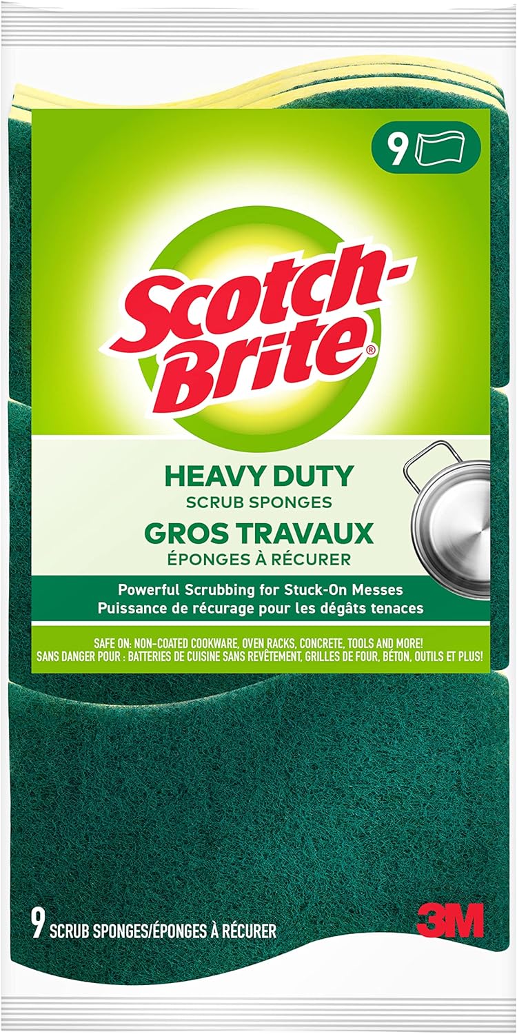 Scotch-Brite Heavy Duty 9-Pack Scrub Sponges for Tough Cleaning