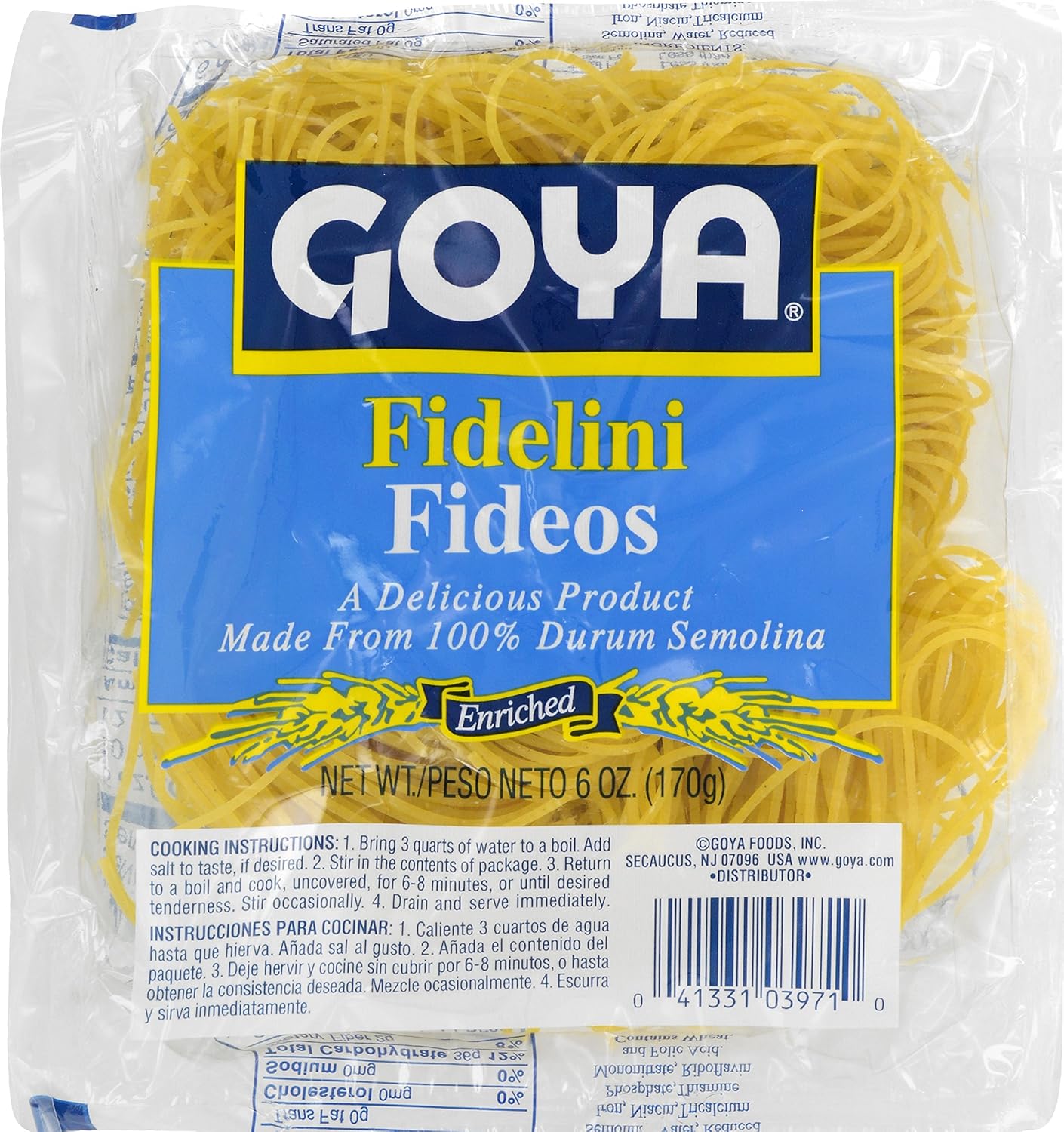 Goya Foods Fidelini Pasta, 6-Ounce (Pack of 24): Buy Online at Best ...