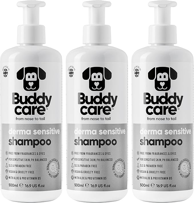 Derma Sensitive Dog Shampoo by Buddycare | With Aloe Vera and Pro ...