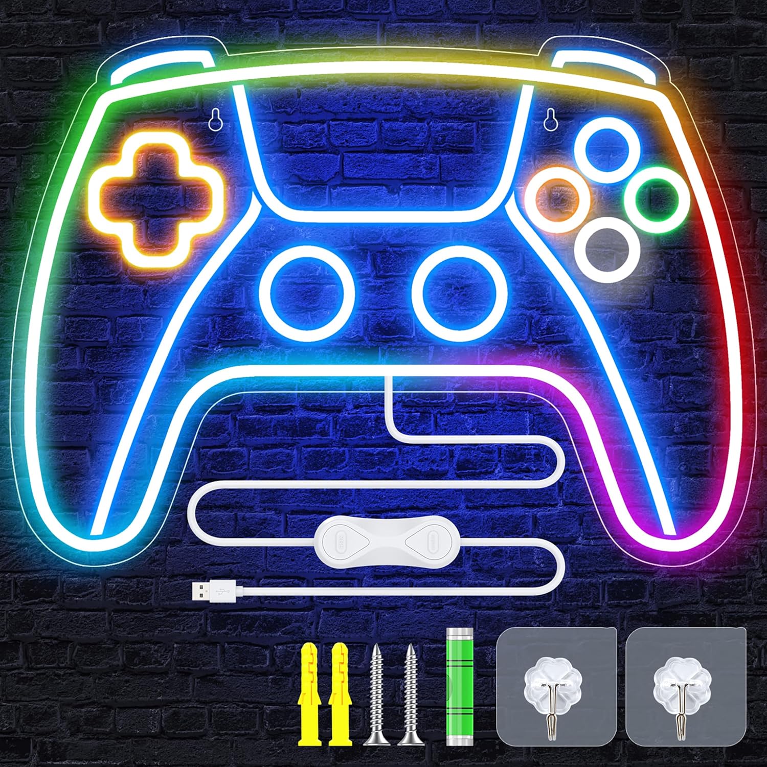 Gaming Neon Signs for Wall Decor with 10 RGB light, Gaming Neon Light ...