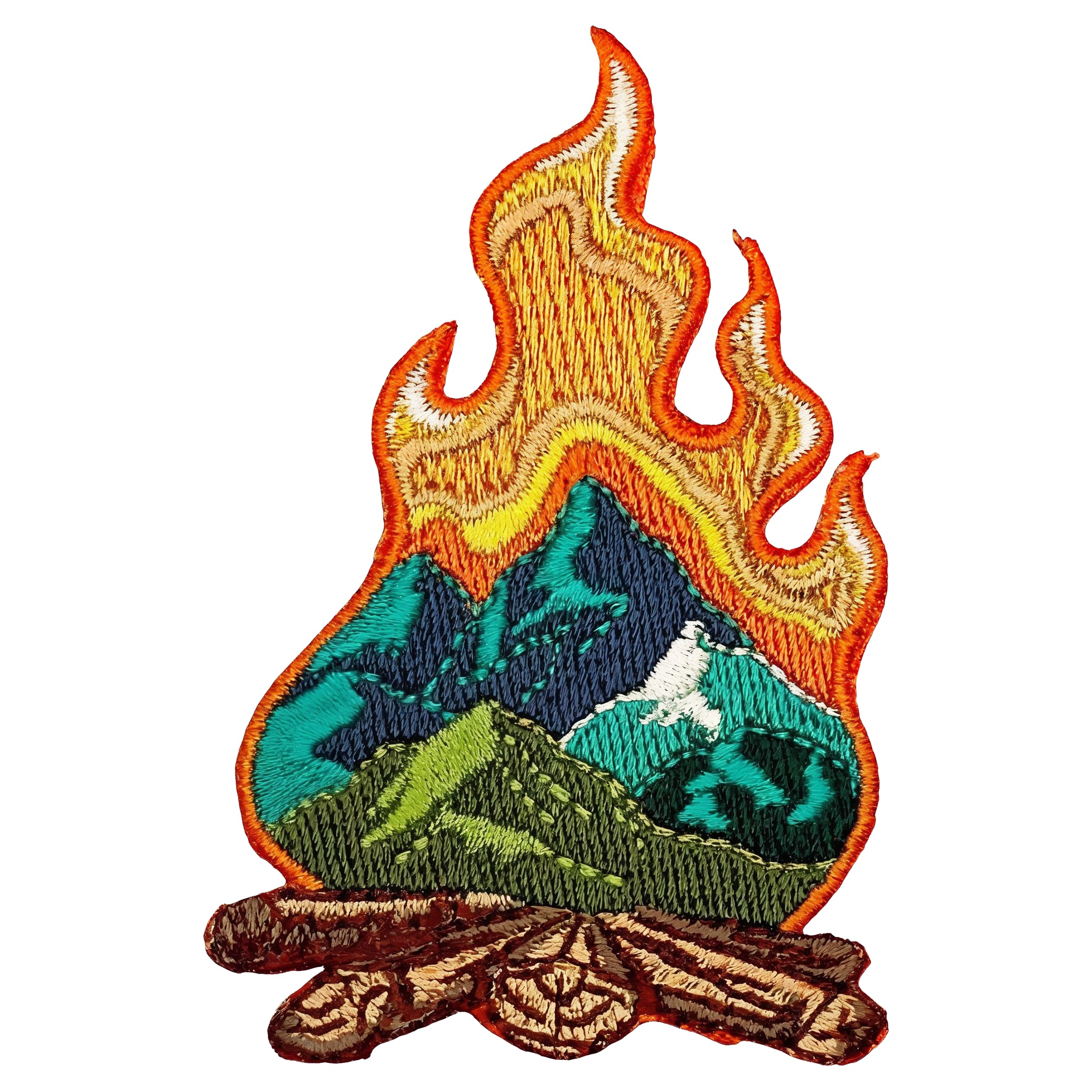 Amazon.com: Campfire Iron On Patch - Embroidered Camp Adventure ...