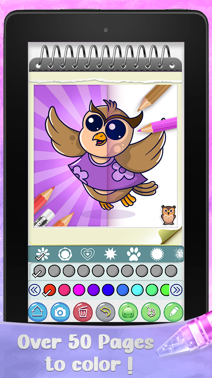Cute Owl Coloring Pages: Birds Coloring Book for Children, toddler ...