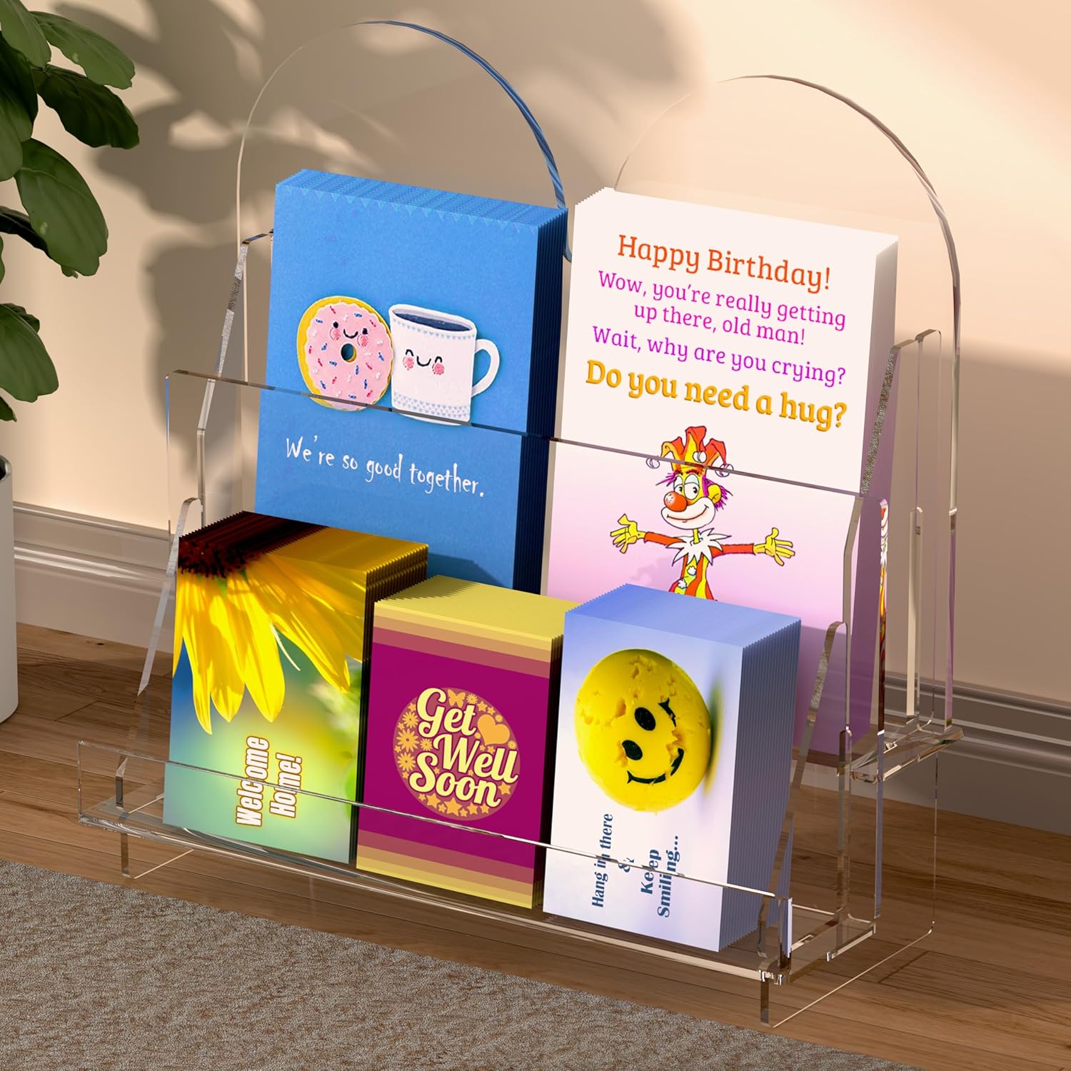 Amazon.com : Acrylic Greeting Card Display,Magazine Holder,Clear ...