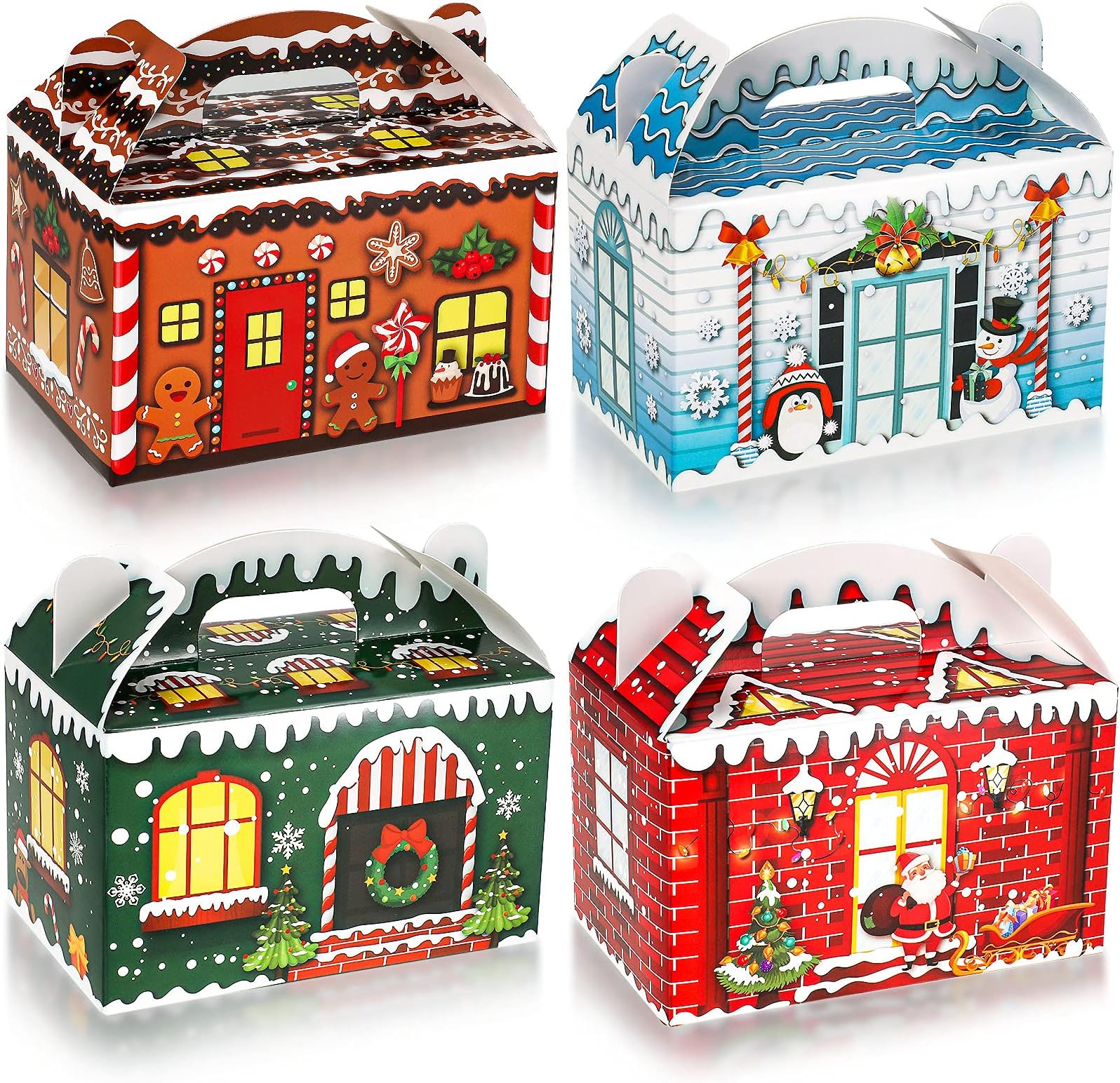 Amazon.com: Decorative Christmas Holiday Themed Plastic Containers Jars ...