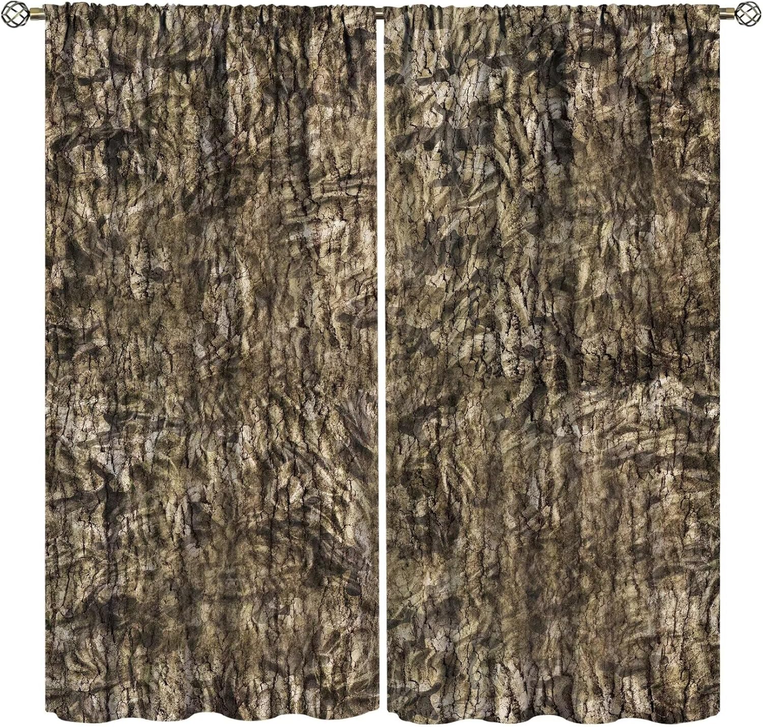Amazon.com: ZhiRain Camo Curtains Oak Wood Mossy Forest Camouflage ...