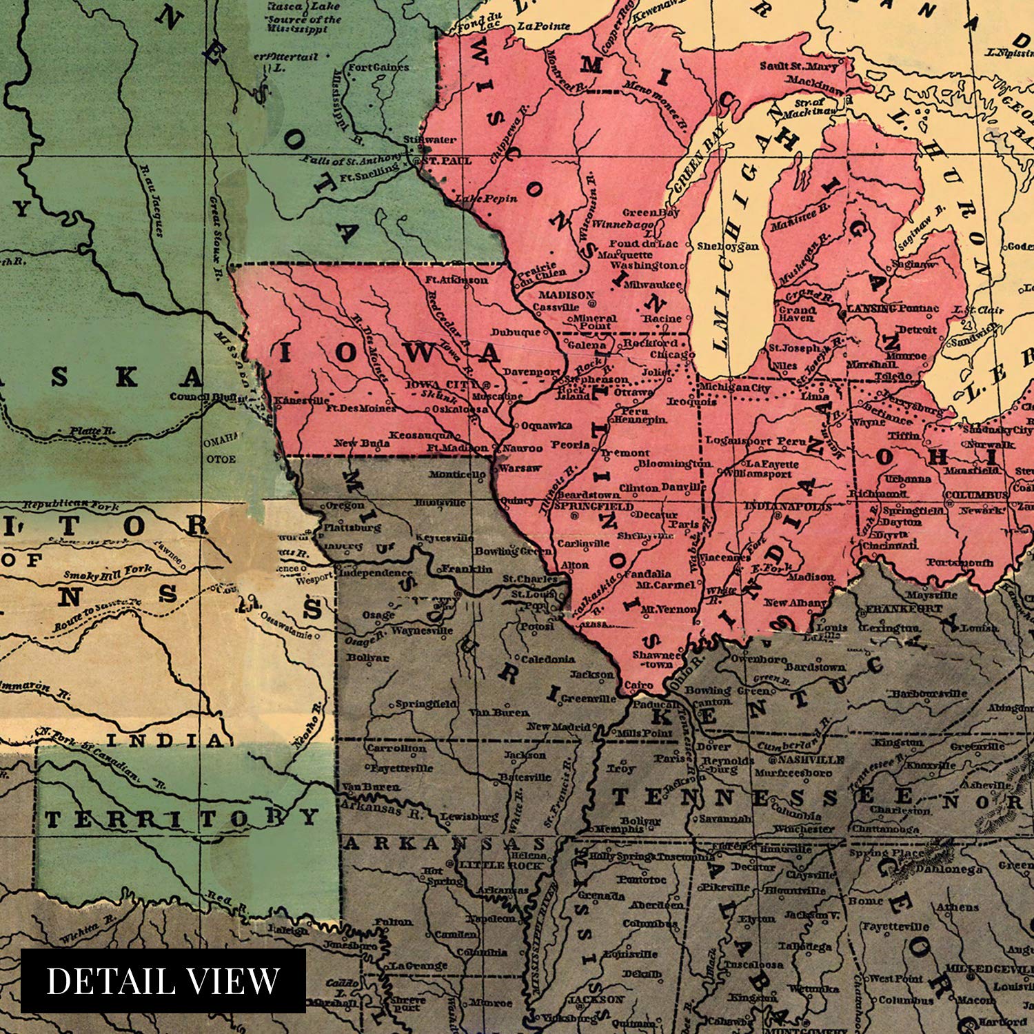 Snapklik.com : HISTORIX Vintage 1856 United States Political Map ...