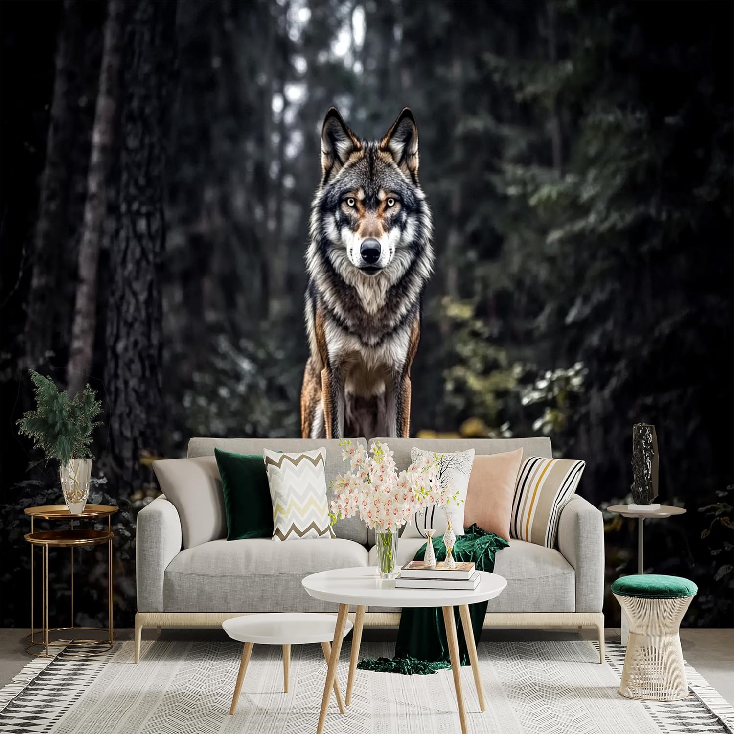 Amazon.com: Custom Size Wall Murals - Pack of White Wolves Howling in ...