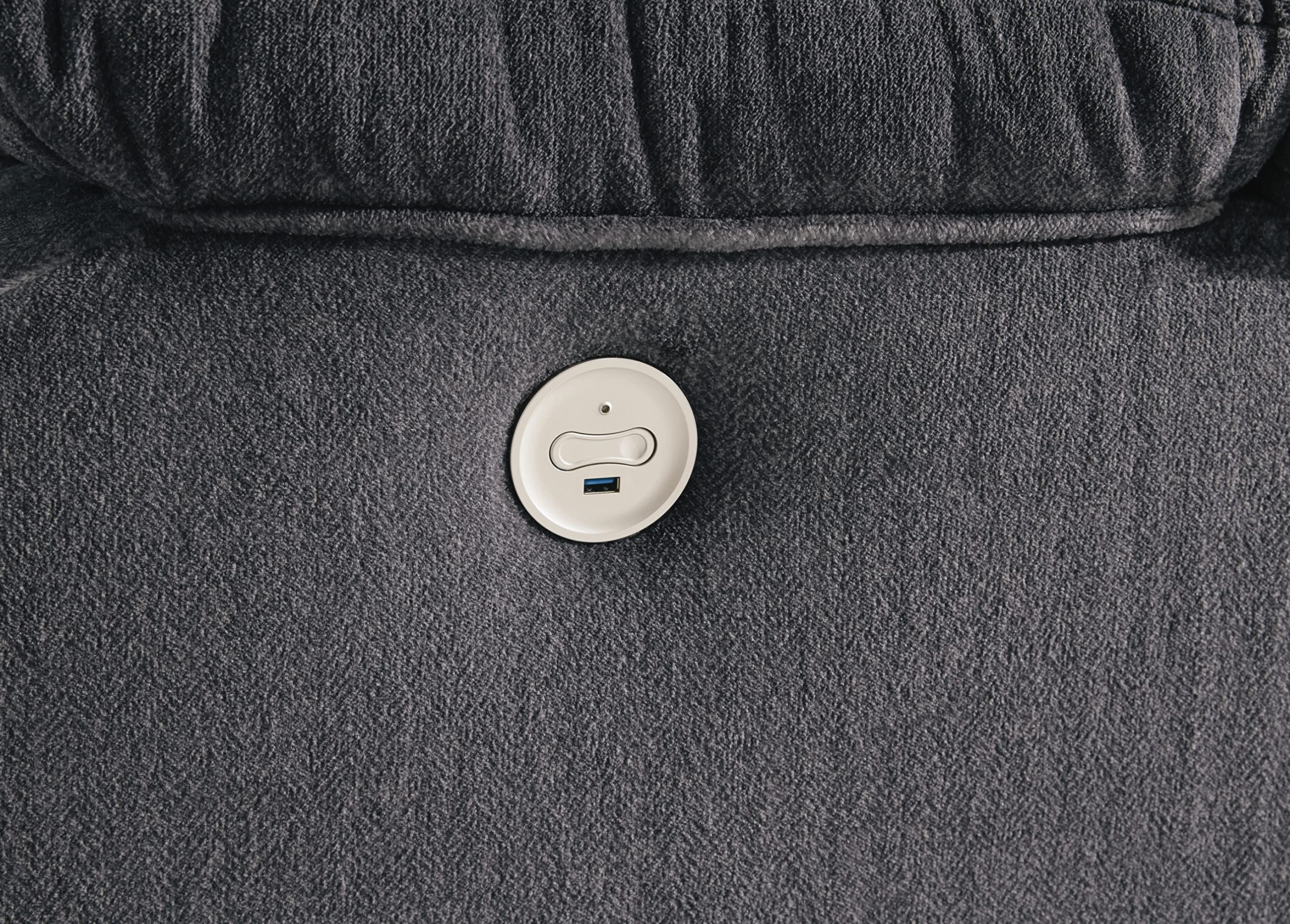 Signature Design by Ashley Burkner Faux Velvet Reclining Power Sofa ...