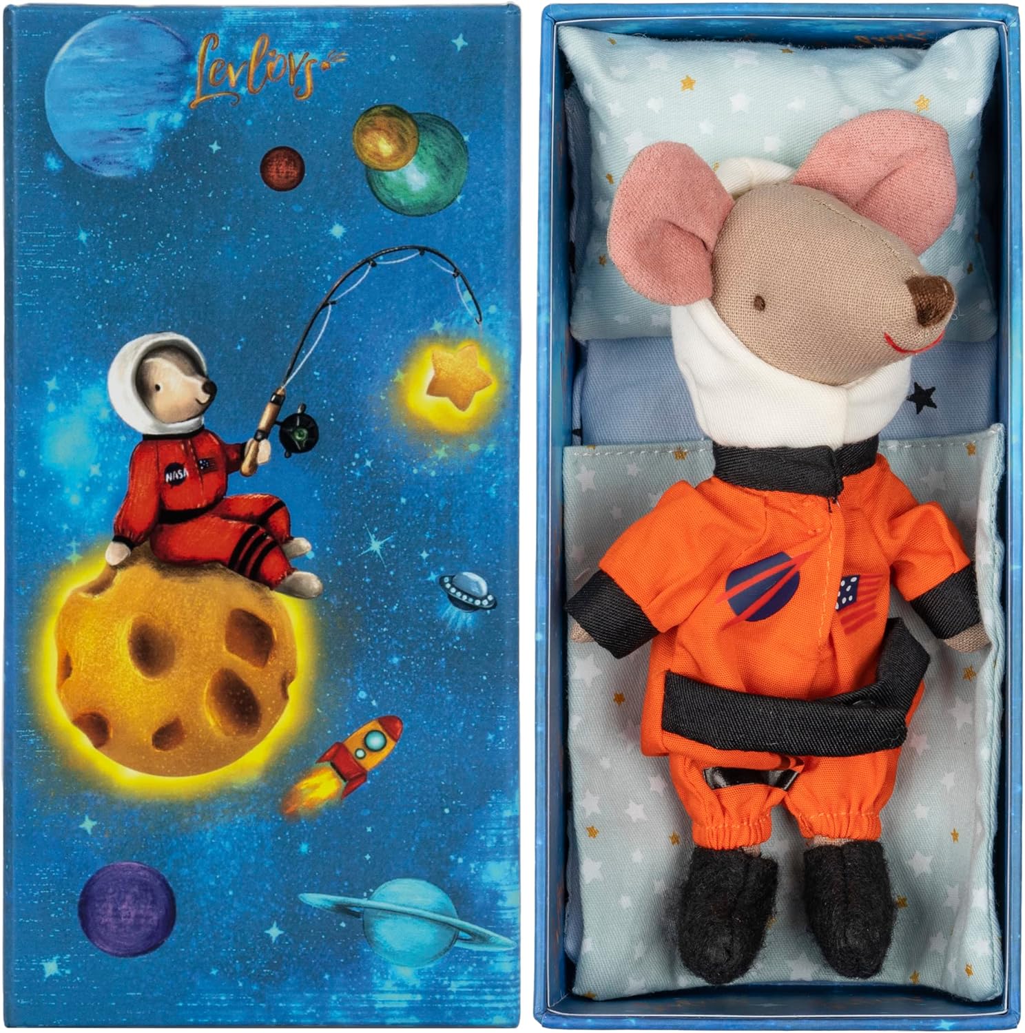 Amazon.com: LEVLOVS Astronaut Mouse Stuffed Animal｜Linen Mouse Toy ...