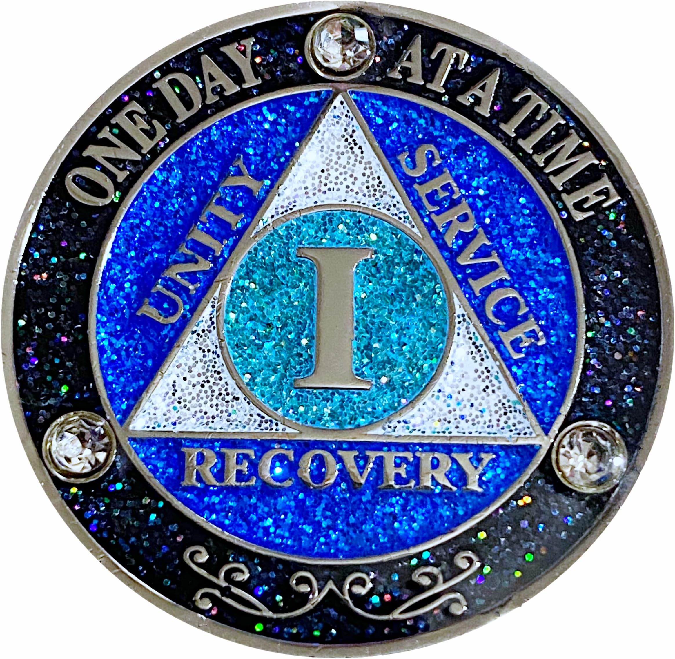 Amazon.com : (Years 1-50) 1 Year AA Recovery Silver Color Plated ...