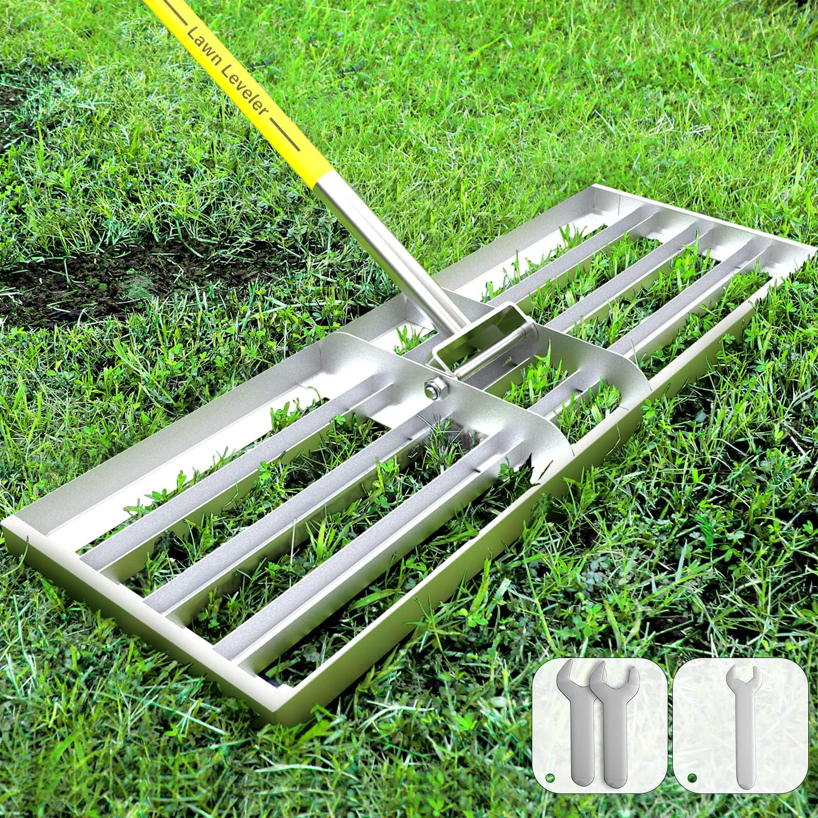 Amazon.com : VEVOR 17 x 10 Rake with 77 in Long Handle, Tool Stainless ...