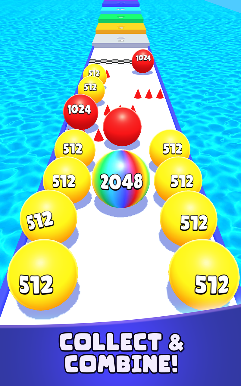Merge Race 2048 - Run Puzzle Game: Ball Merge Rush 3D, Match Numbers ...